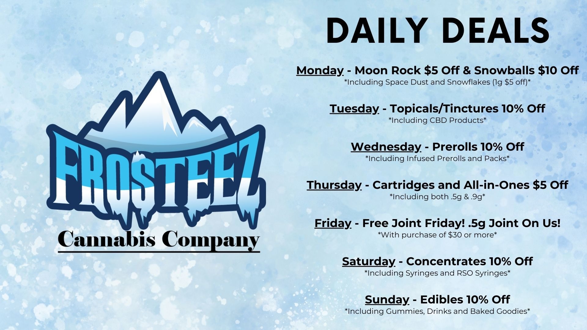 FROSTEEZ - Billings | Dispensary Menu, Reviews & Photos
