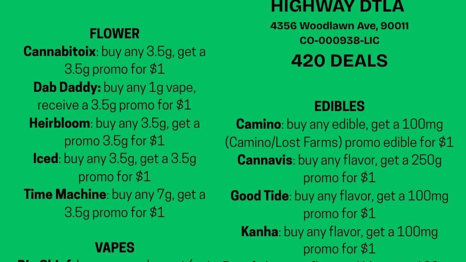 Highway DTLA | Dispensary Menu, Reviews & Photos