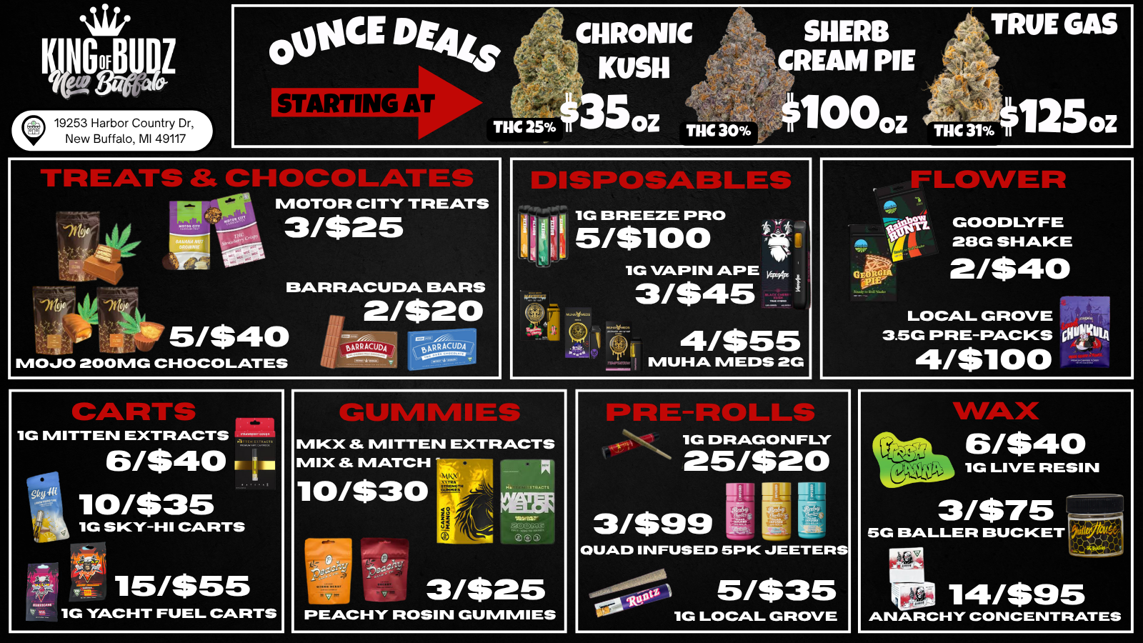 King of Budz - New Buffalo | Dispensary Menu, Reviews & Photos