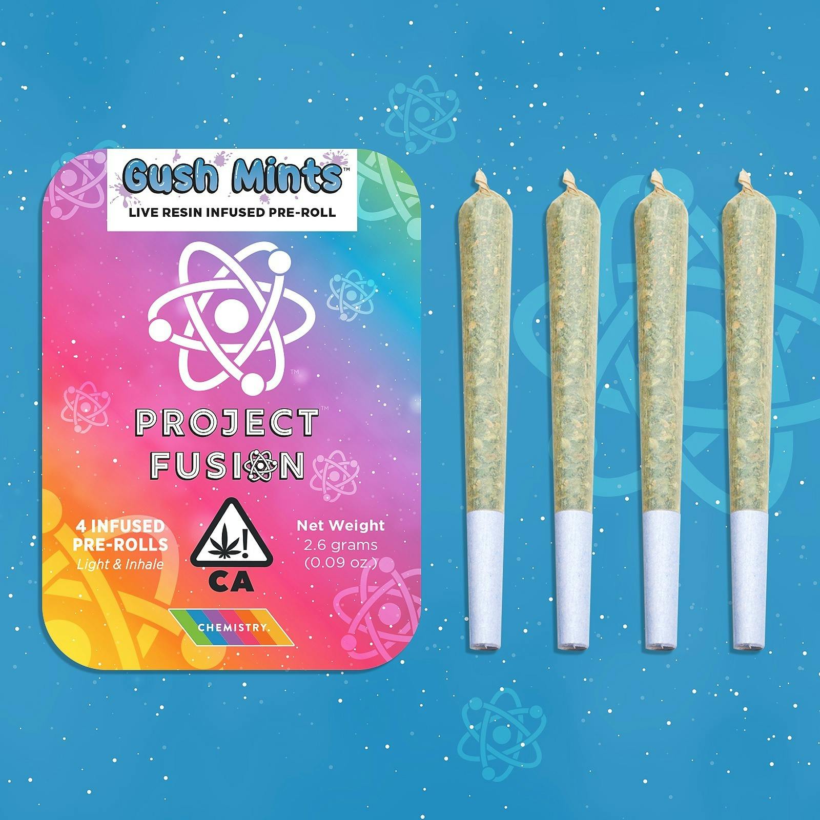 Chemistry.: Gush Mints Live Resin Infused Pre-Rolls (4-Pack) | Leafly