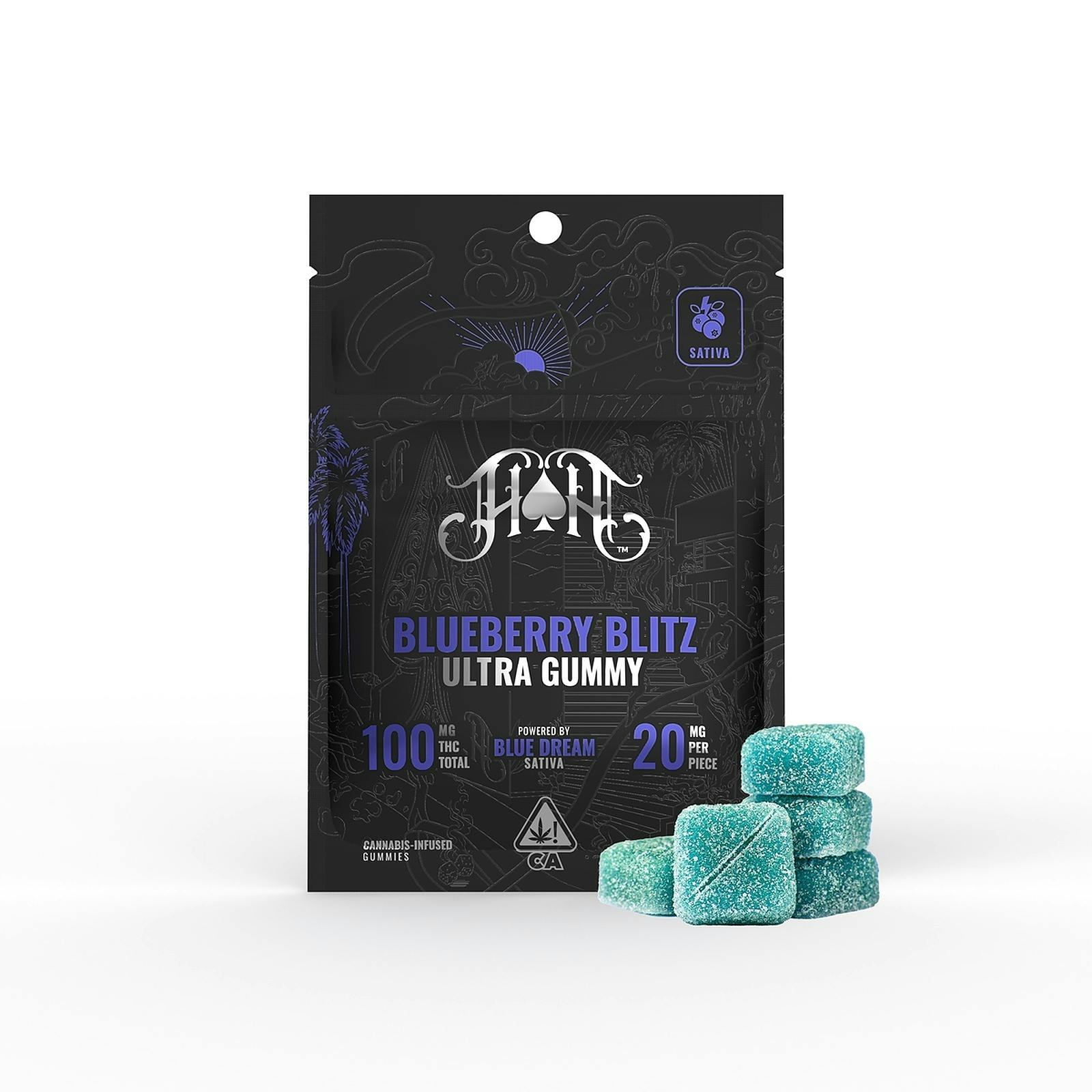 Heavy Hitters: Blueberry Blitz Ultra Gummy 100mg 5-pack (Sativa) | Leafly