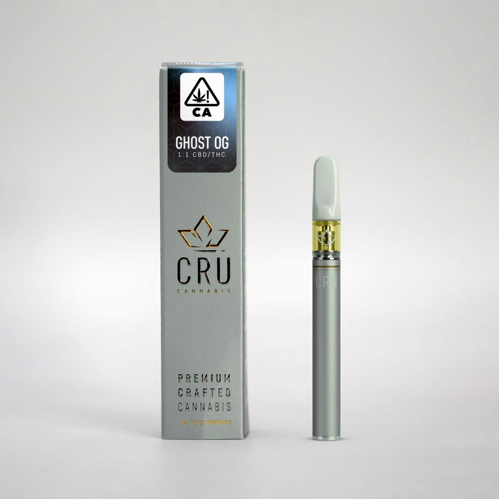 CRU Cannabis: Ghost OG 1:1 CBD/THC .3ML Disposable Pen | Leafly