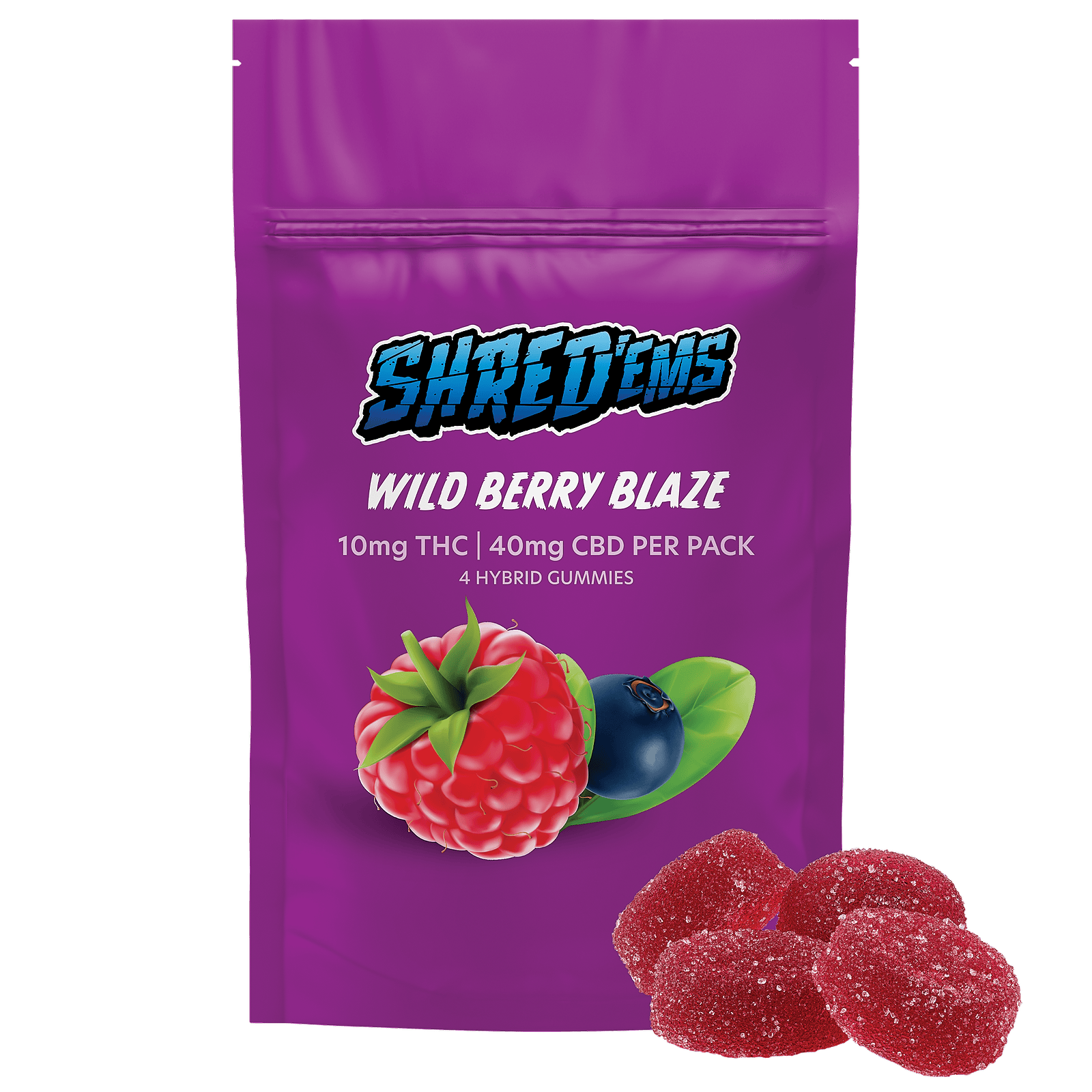 Shred: SHRED'EMS Wild Berry Blaze Soft Chews 50mg 4-pack 4:1 | Leafly