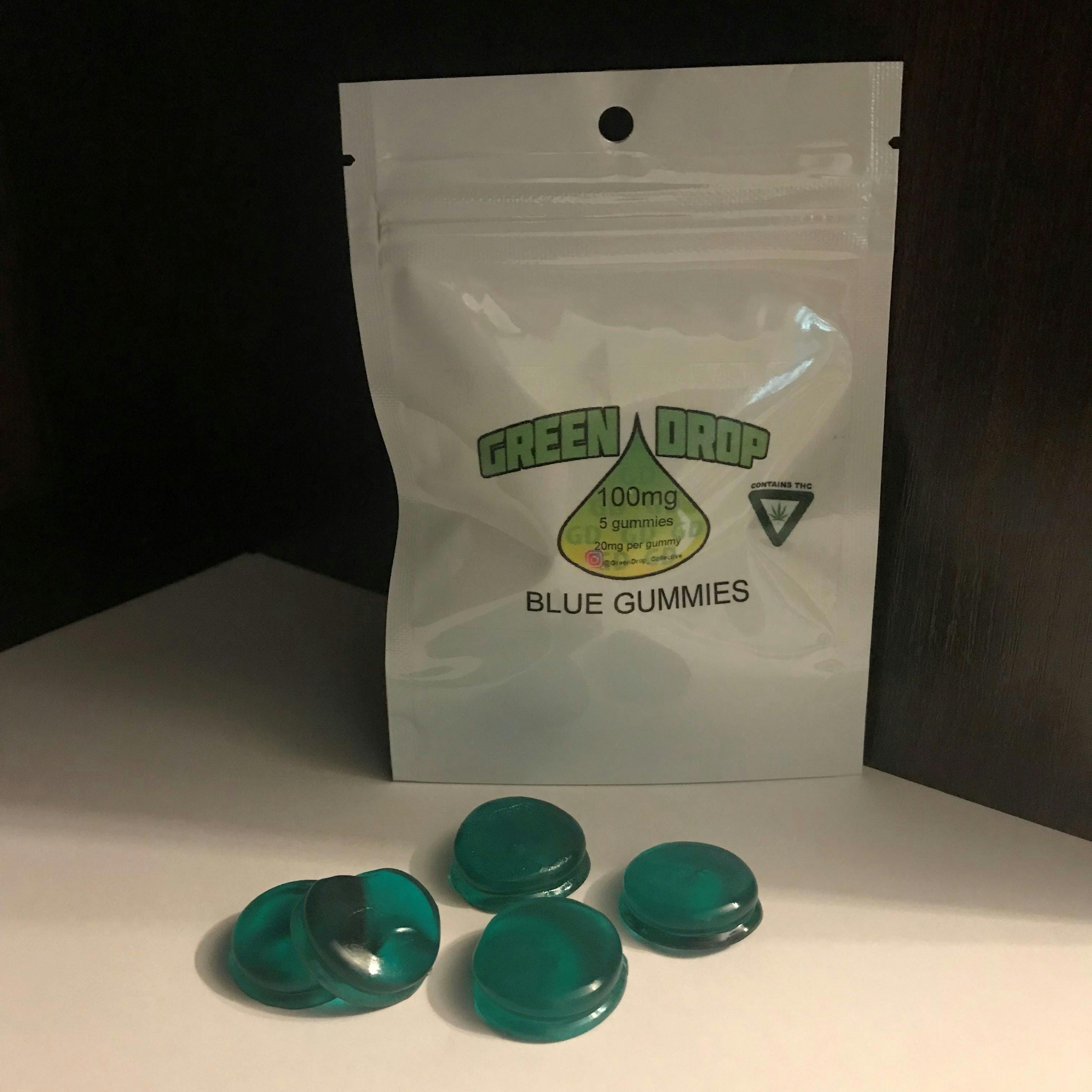 Green Drop Edibles: Blue Gummies 200mg | Leafly