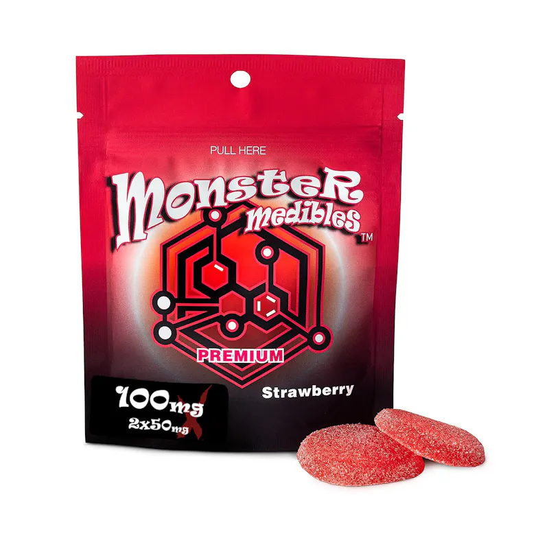 Monster Xtracts: Strawberry Gummies 100mg 2-pack | Leafly