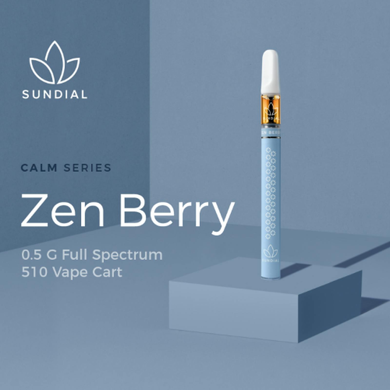 Sundial Cannabis: Zen Berry Full Spectrum 510 Vape Cartridge 0.5 g | Leafly
