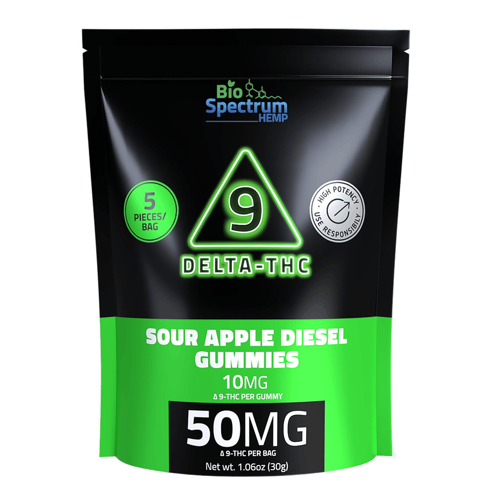 BioSpectrum Hemp: Delta-9 THC- Sour Apple-10mg | Leafly