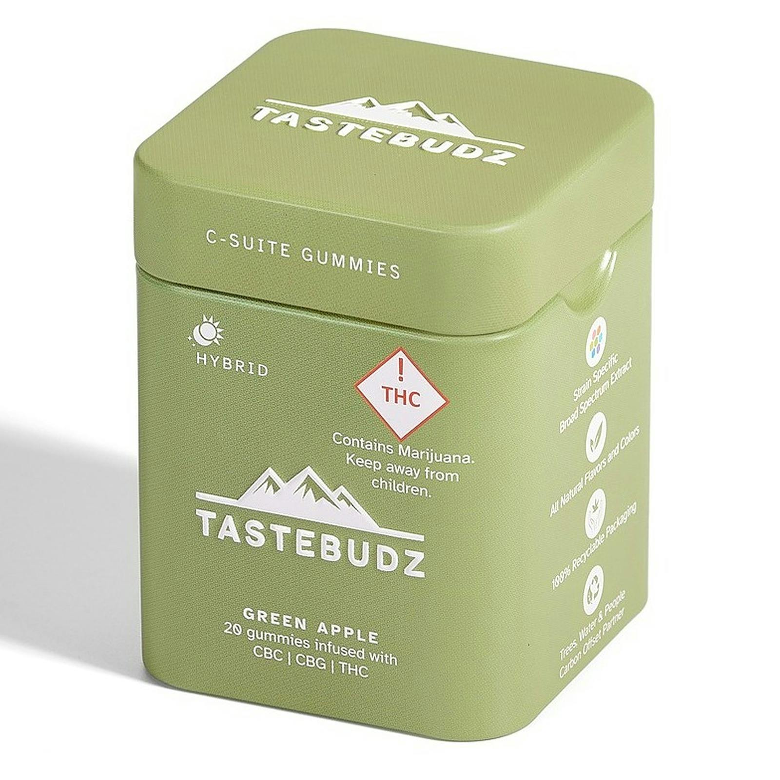 TasteBudz: Green Apple Rosin Gummies | CBC | CBG | THC | | Leafly