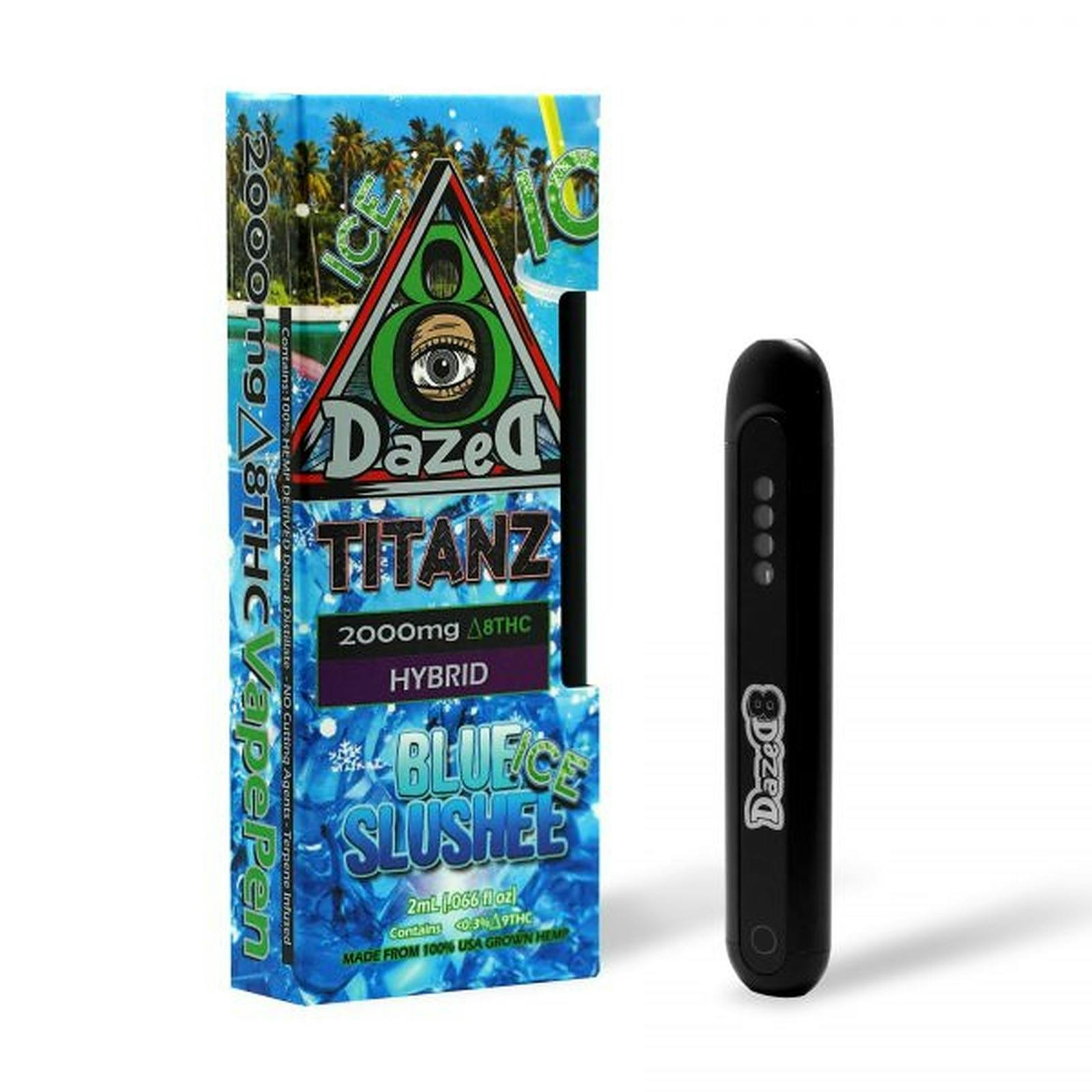 DazeD8: Blue Slushee Ice Delta 8 THC Disposable Vape — 2 Grams | Leafly