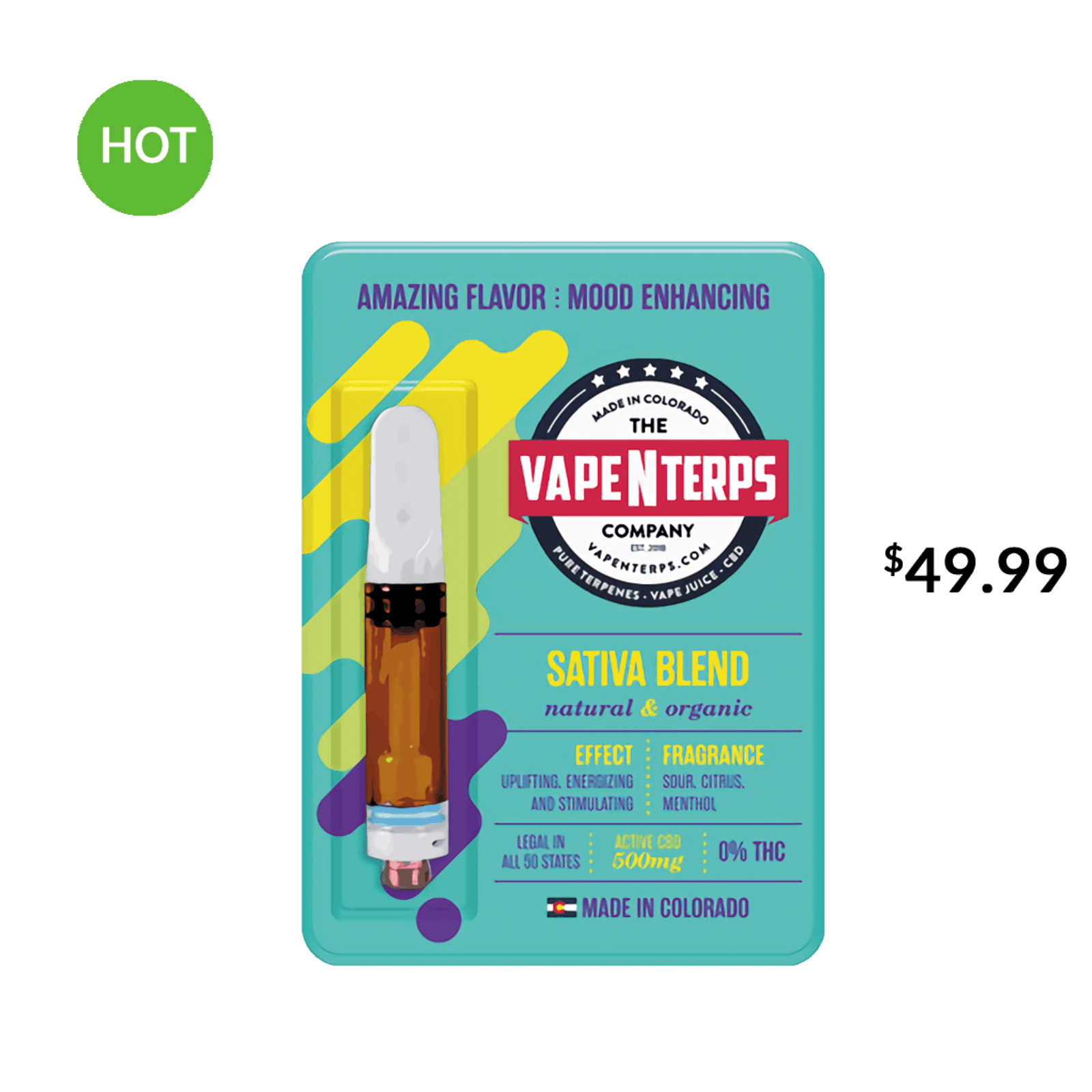 VapeNterps: 500MG SATIVA BLEND CBD VAPE CARTRIDGE | Leafly