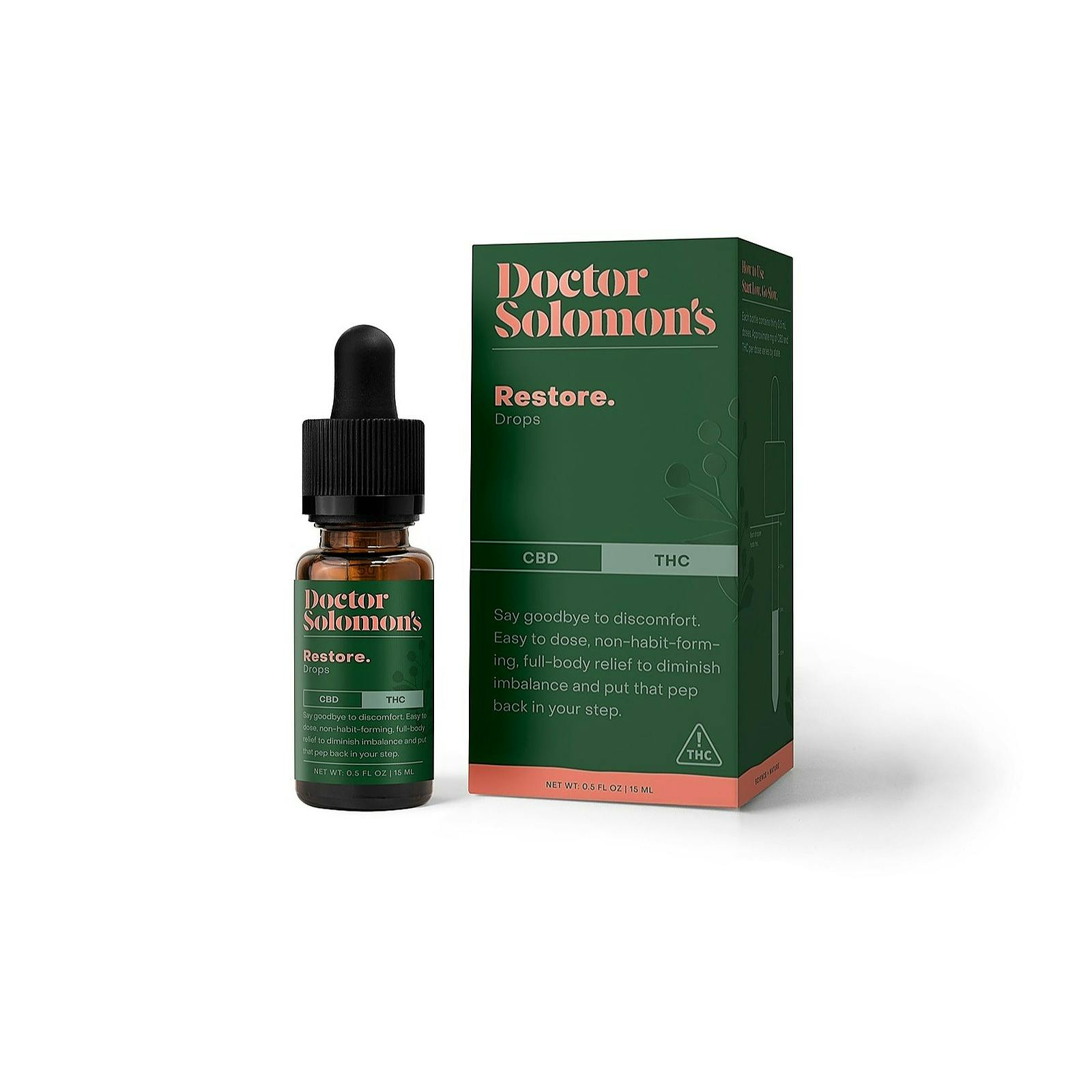 Doctor Solomon's: Doctor Solomon's Restore 1:1 CBD:THC Drops 200mg CBD ...