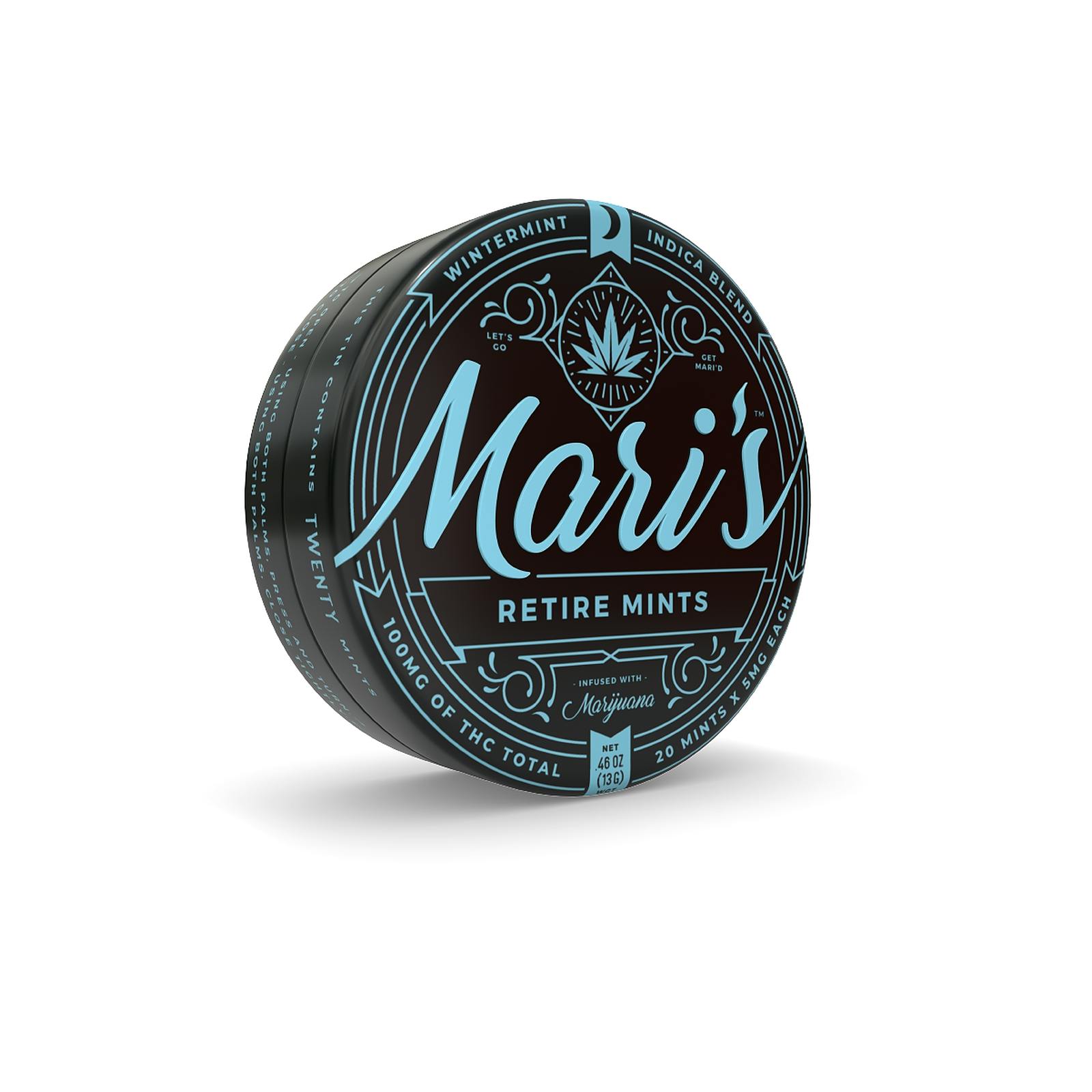 Mari's Mints: Indica Retire Mints Wintermint 100mg 20-pack | Leafly