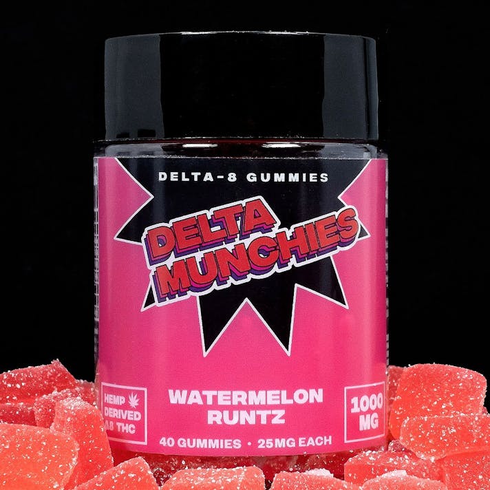 Delta Munchies: Watermelon Runtz 1000mg Delta 8 THC Gummies | Leafly
