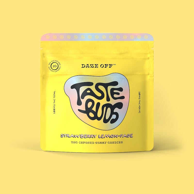 Daze Off: Strawberry Lemon-Fade Taste Buds THC-Infused Gummy Candies 10 ...