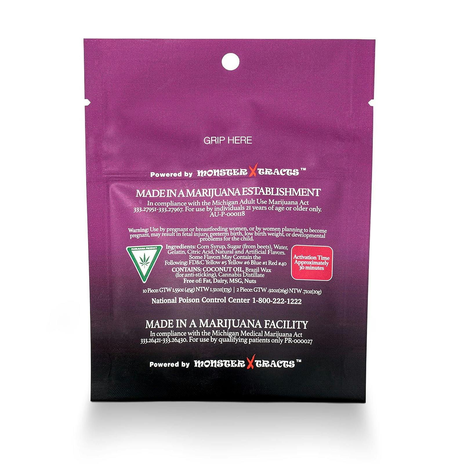 Monster Xtracts: Grape Limeade 10x10mg Gummies | Leafly