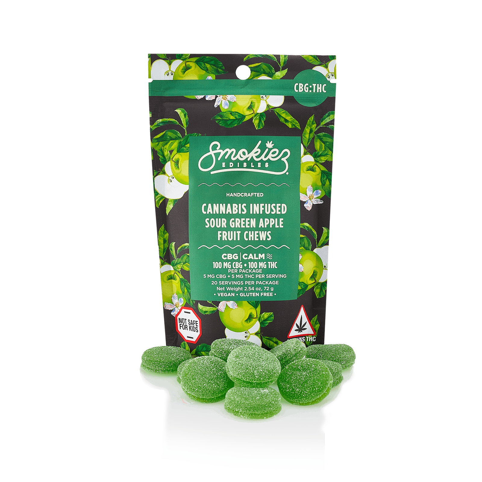 Smokiez Edibles: Smokiez Sour Green Apple 100mg CBG : 100mg THC 1:1 ...