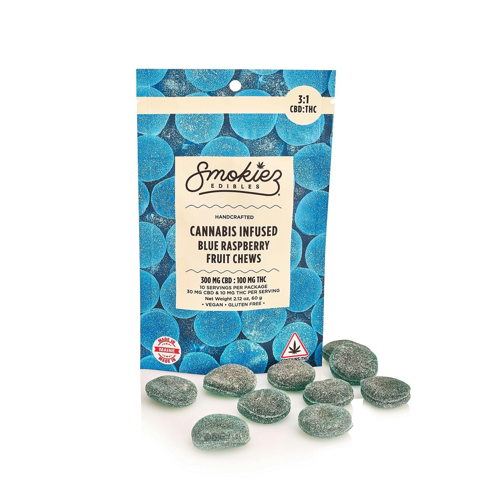 Smokiez Edibles: 3:1 Blue Raspberry - 300mg CBD/100mg THC - ME | Leafly