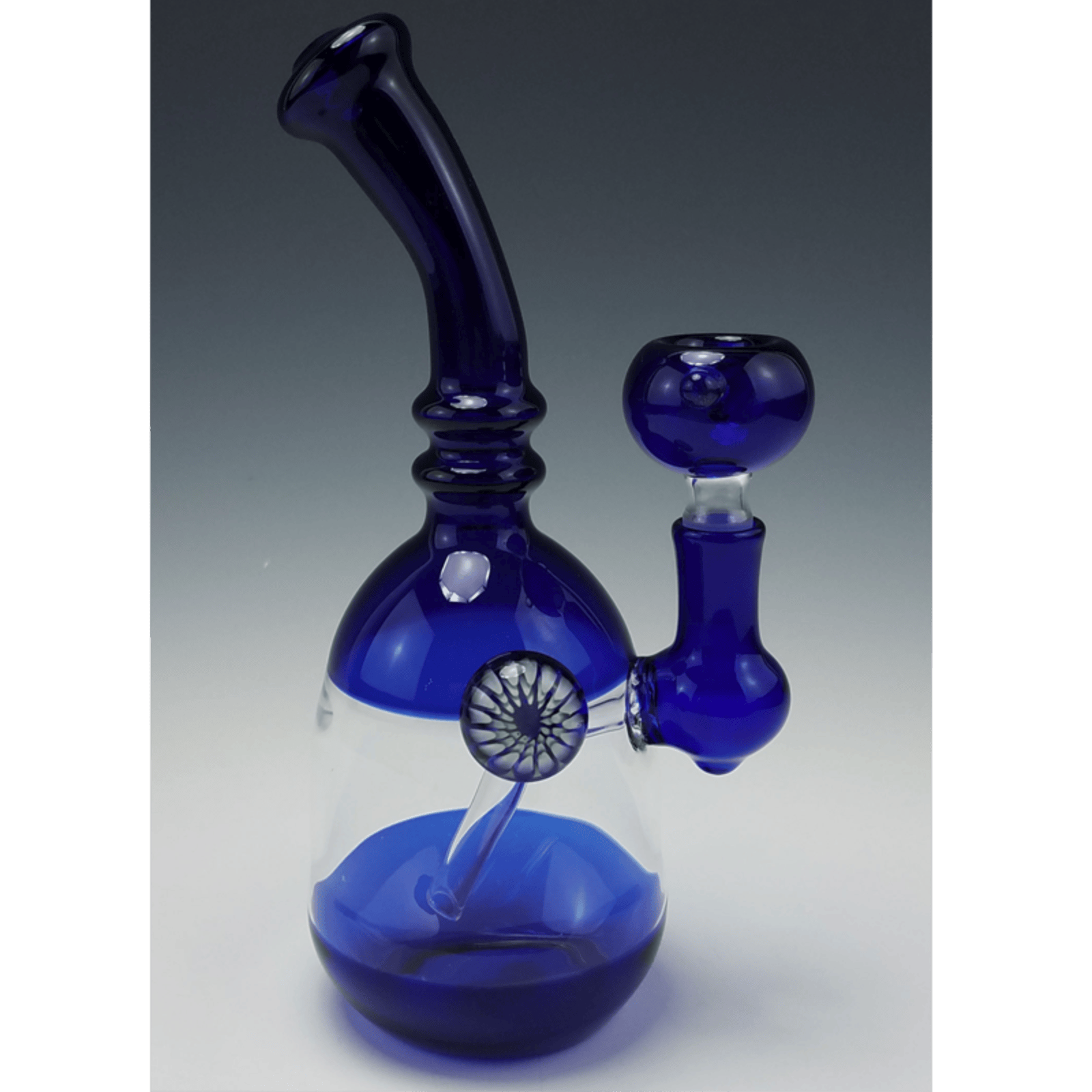 Mile High Glass Pipes: 8" Blue Banger Hanger Water Pipe With flower ...
