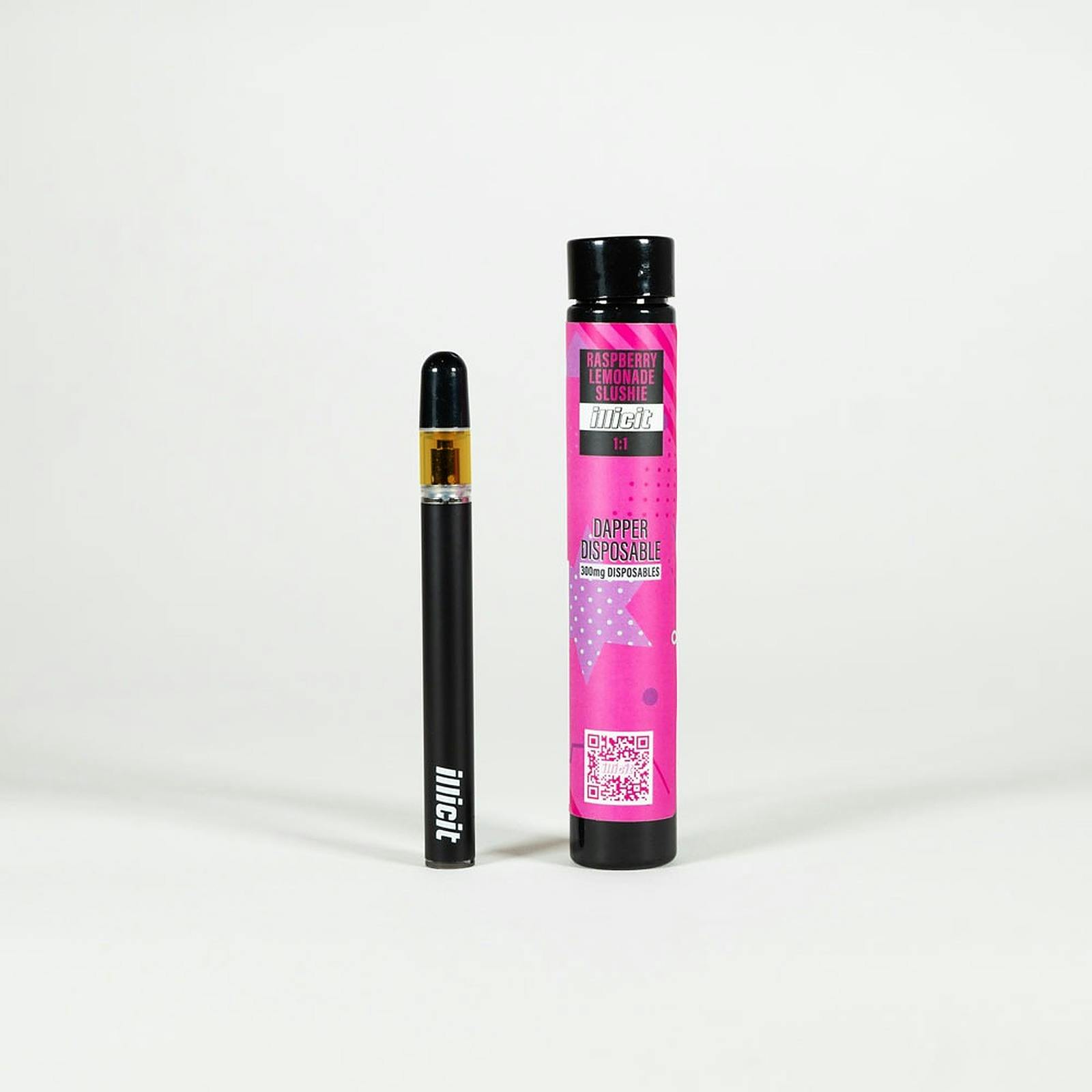 ILLICIT: Raspberry Lemonade Slushie 1:1 CBD:THC 300mg Dapper Disposable ...