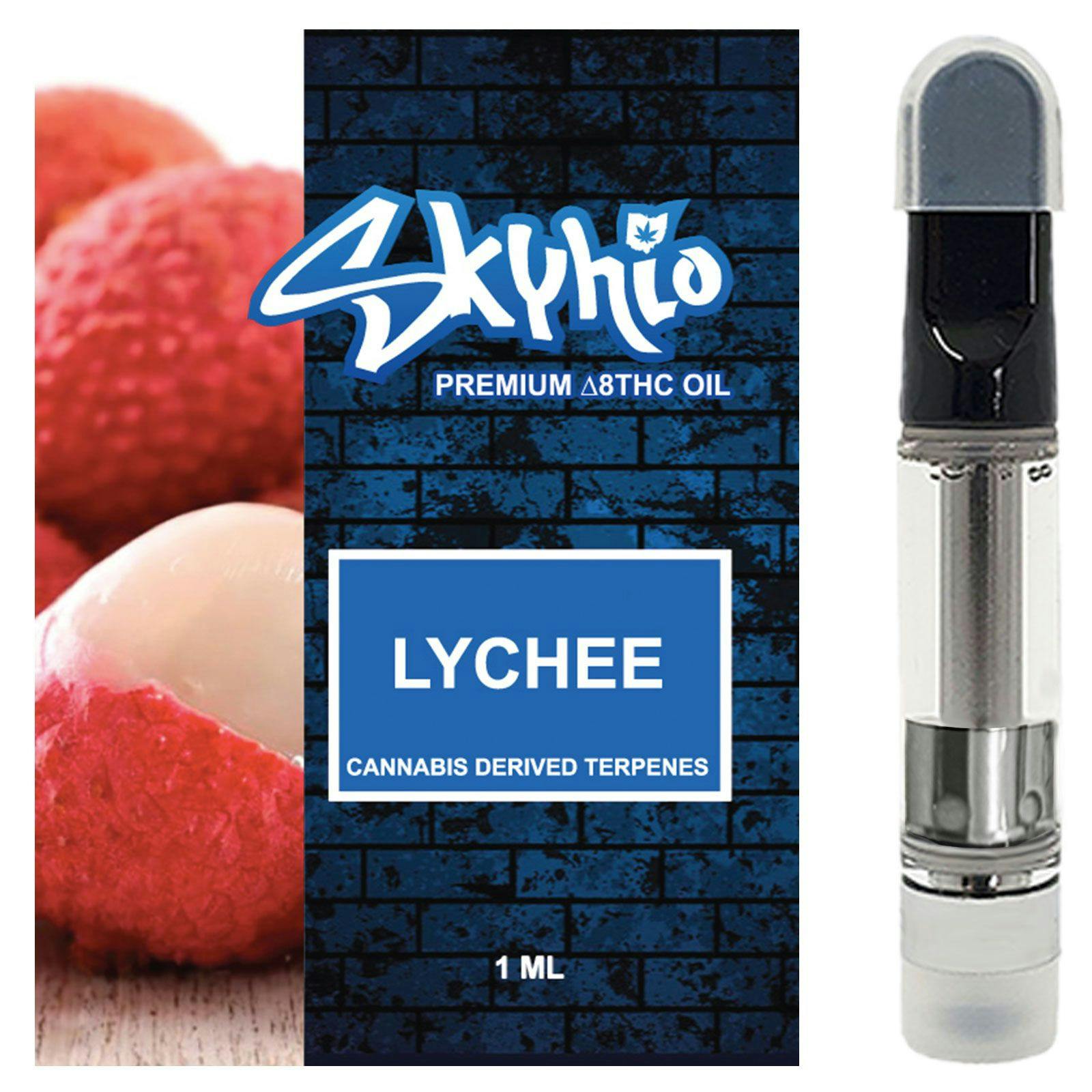 Skyhio: Delta 8 THC CDT Vape Cartridge: Lychee | Leafly