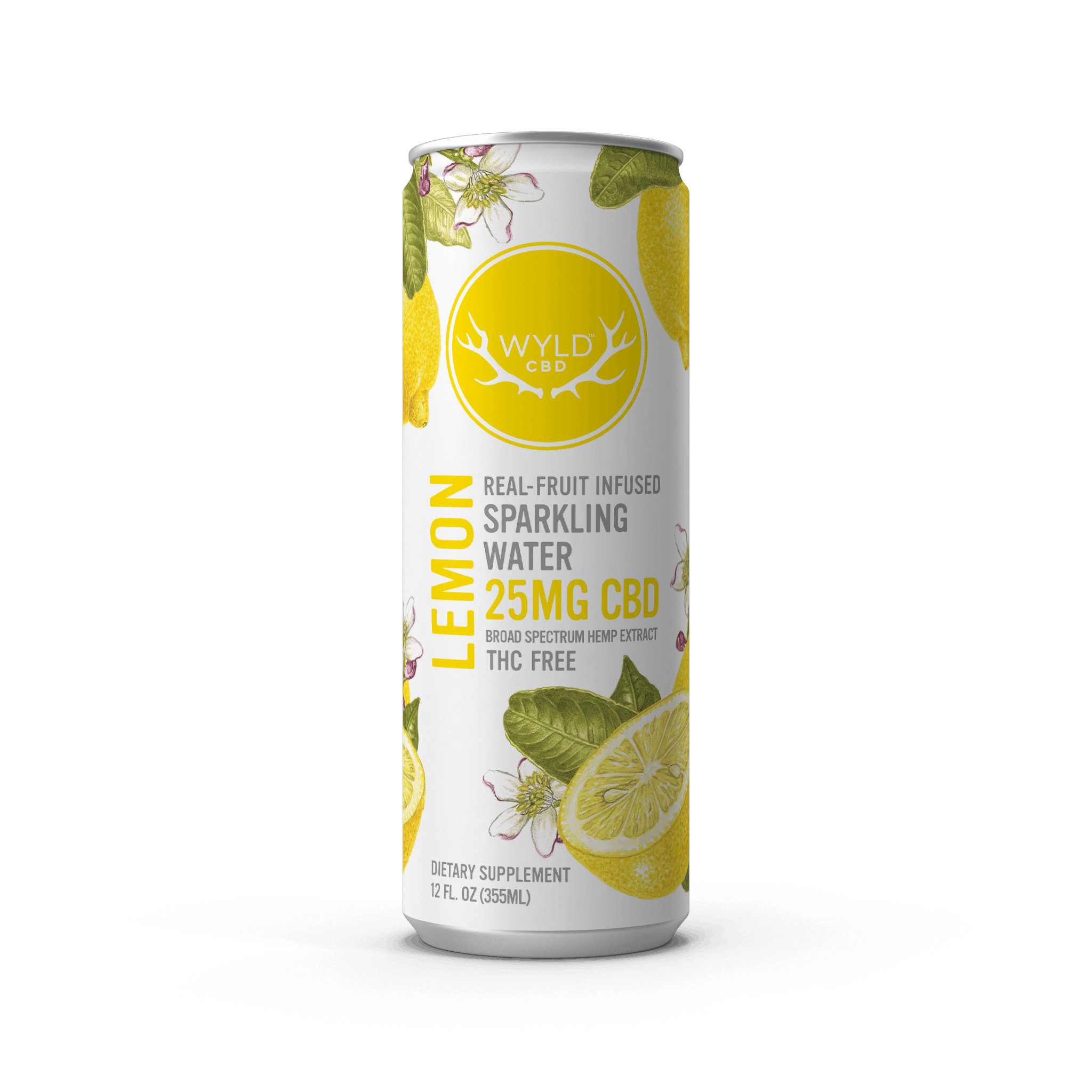 Wyld CBD: Lemon CBD Sparkling Water | 25mg | 4-pack | Leafly