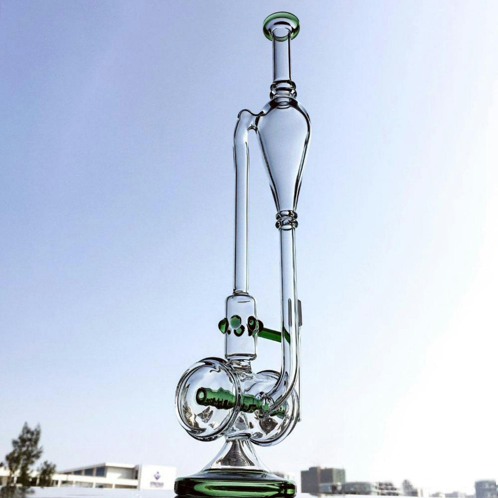 Discount E-Nails: Long Recycler Inline Percolator Rig | Leafly