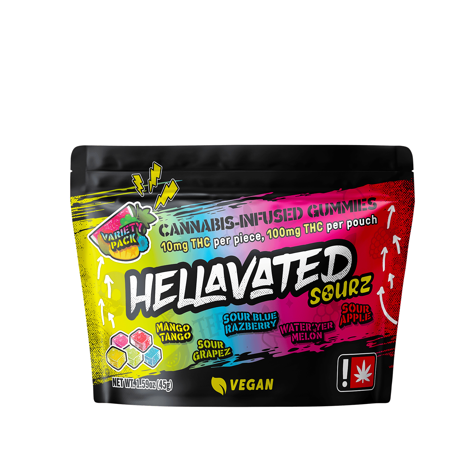 Hellavated: Sour Variety Gummiez 100mg 10-pack | Leafly