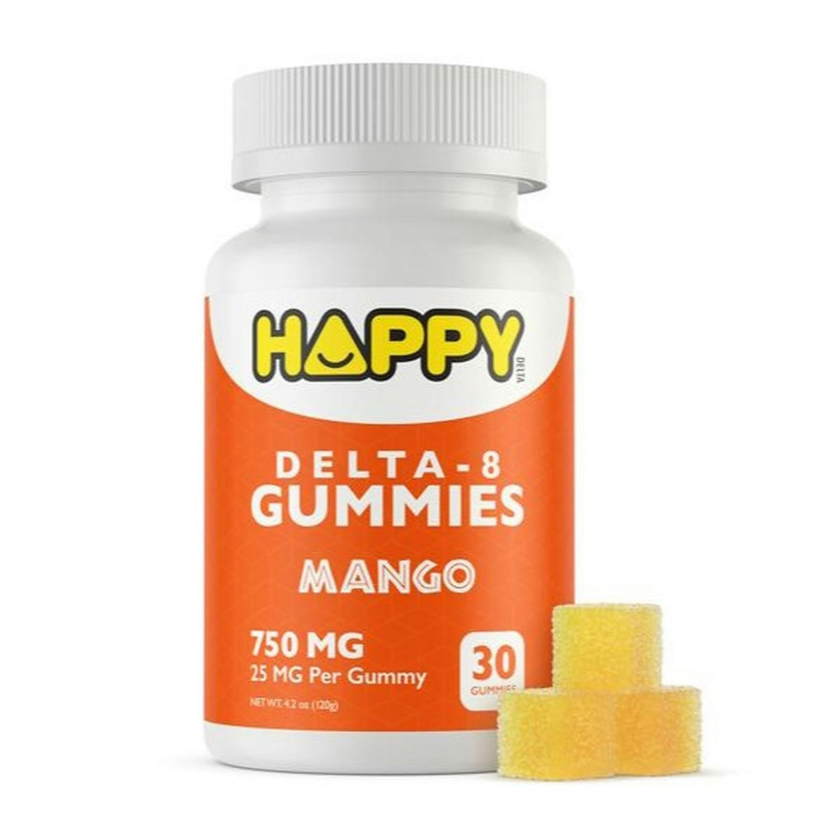 HAPPY Delta: 30 Pack - Happy Delta - Mango Delta 8 Gummies | Leafly