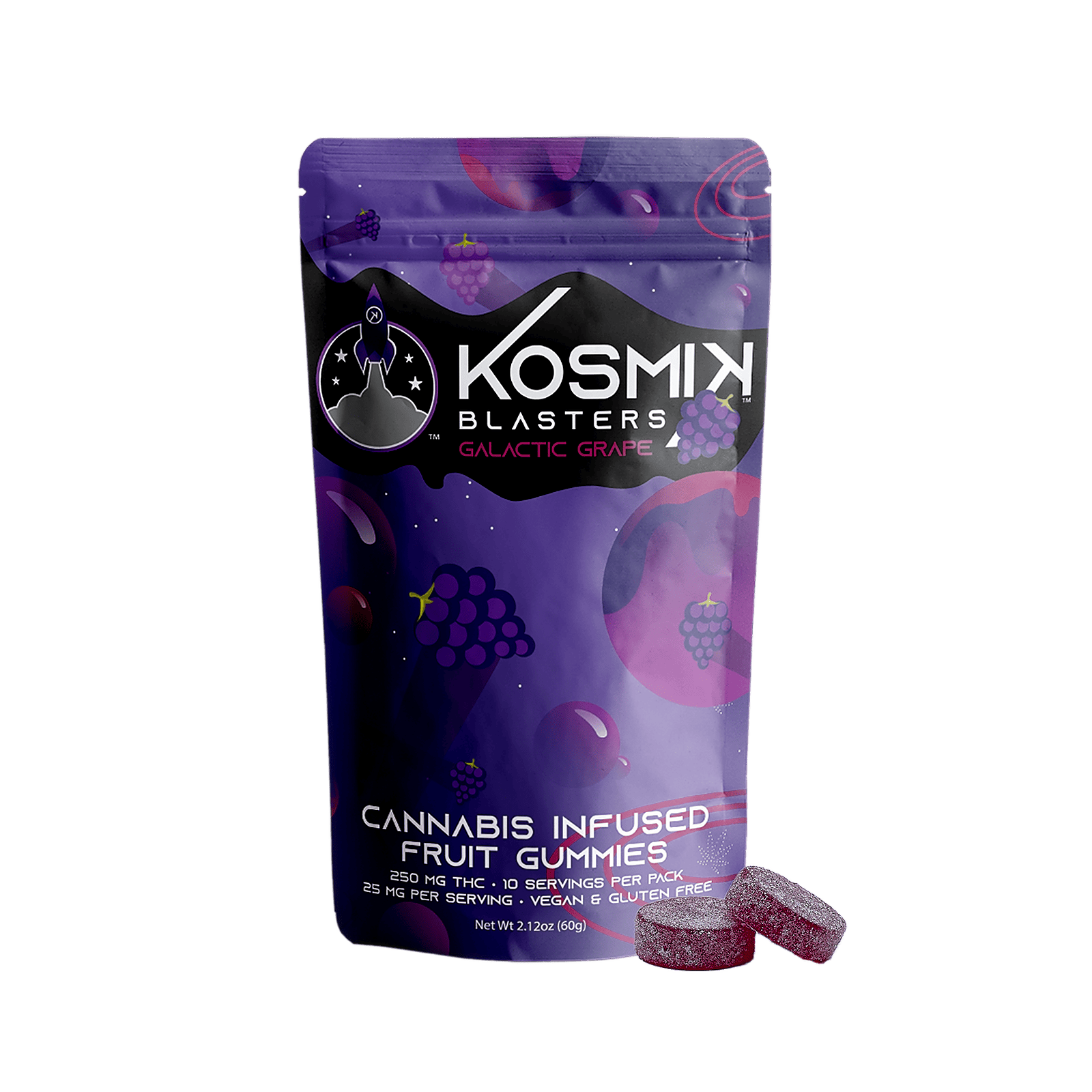 Kosmik Brands: Galactic Grape Blaster 250mg | GUMMIES | Leafly
