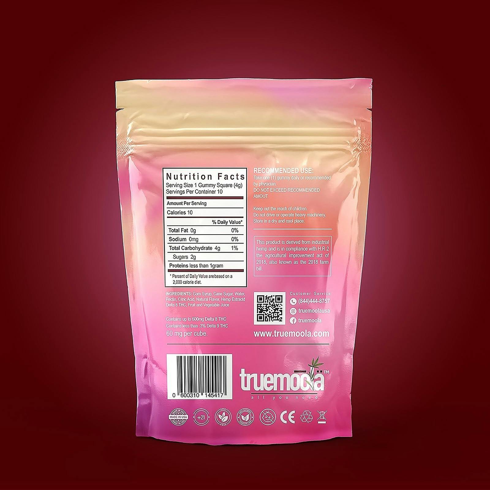 Truemoola: Fun Cube 600mg - New York Cherry - Delta 8 | Leafly