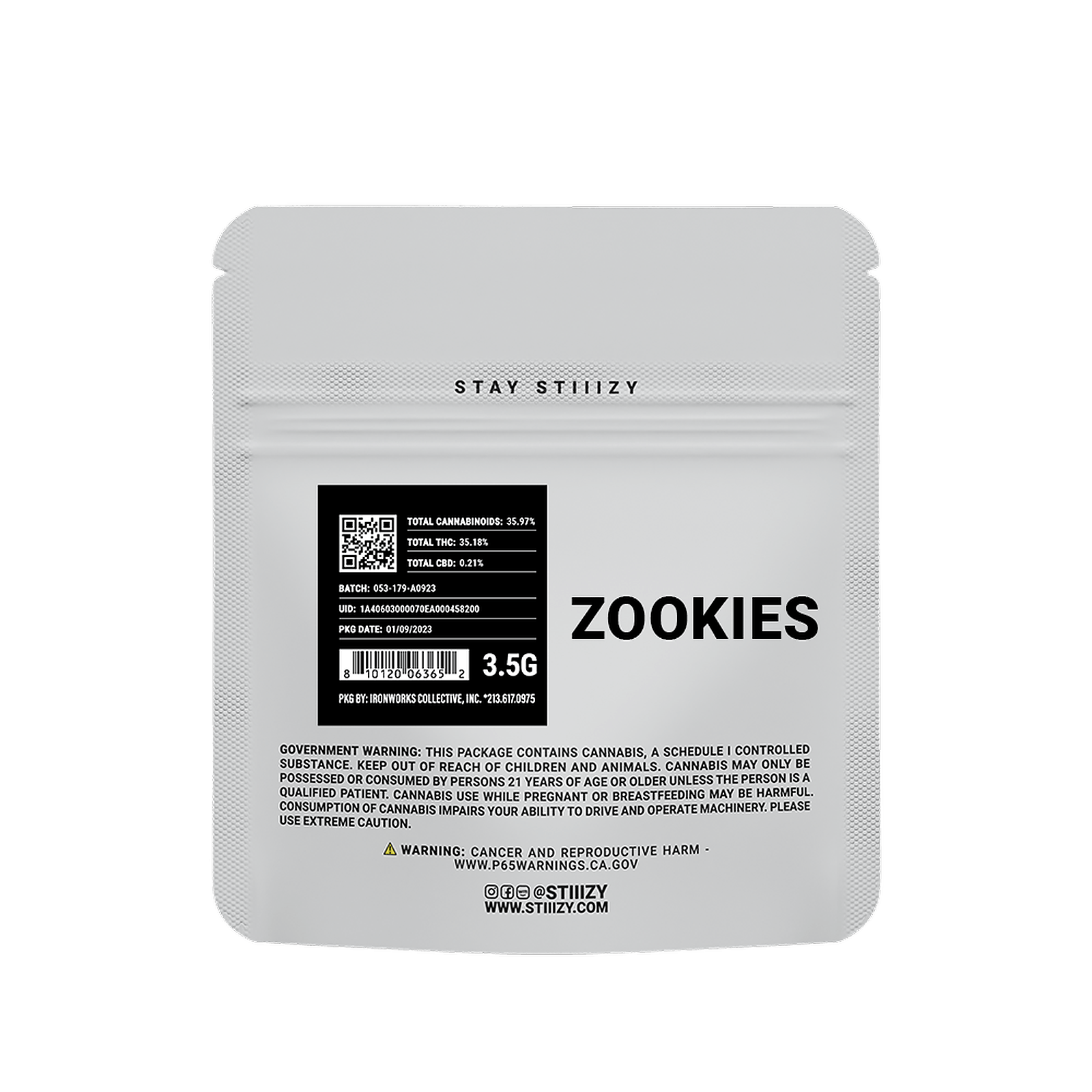 STIIIZY: ZOOKIES - WHITE LABEL 3.5G | Leafly