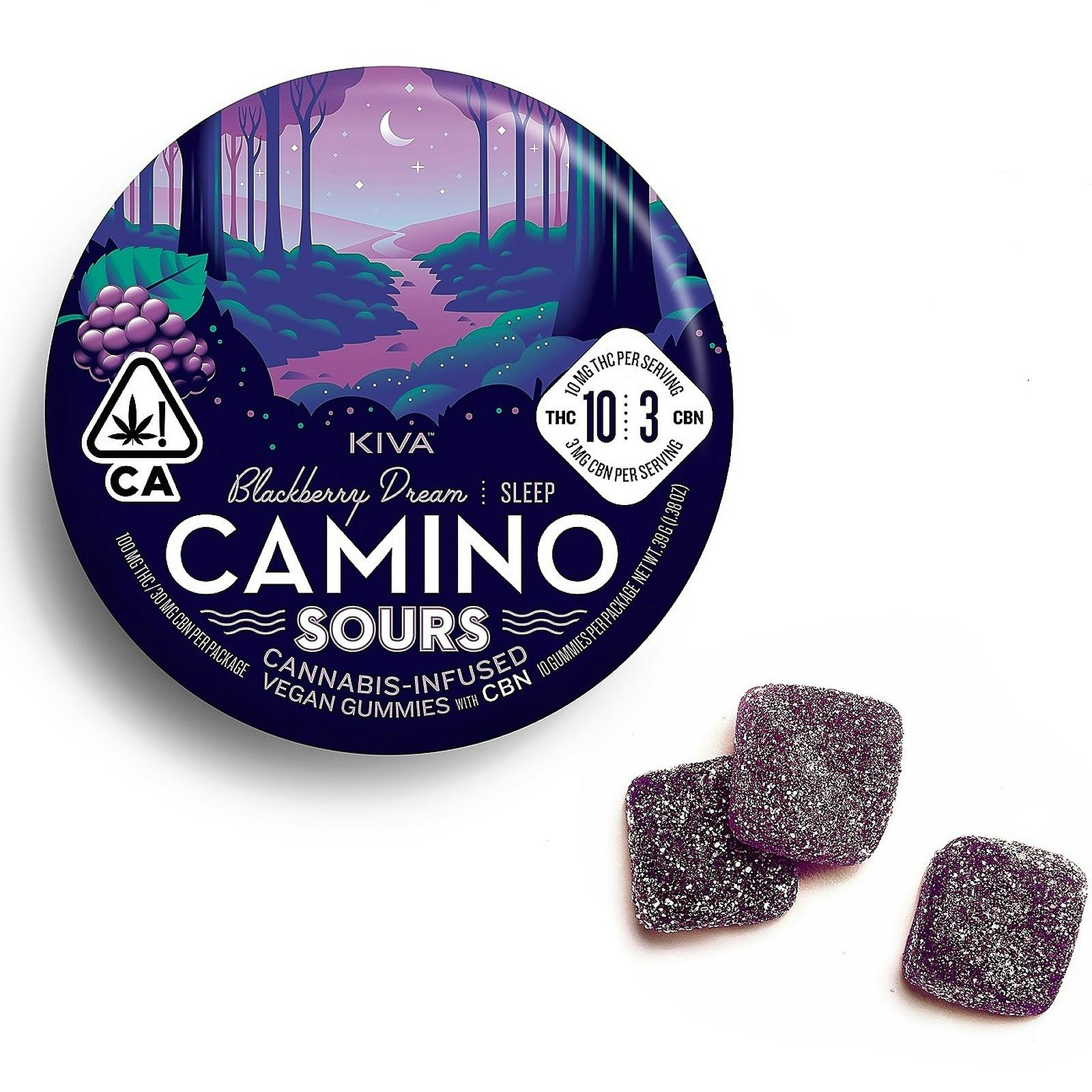 Camino: 10mg : 3mg CBN Camino Sours 'Sleep' Blackberry Dream Gummies ...