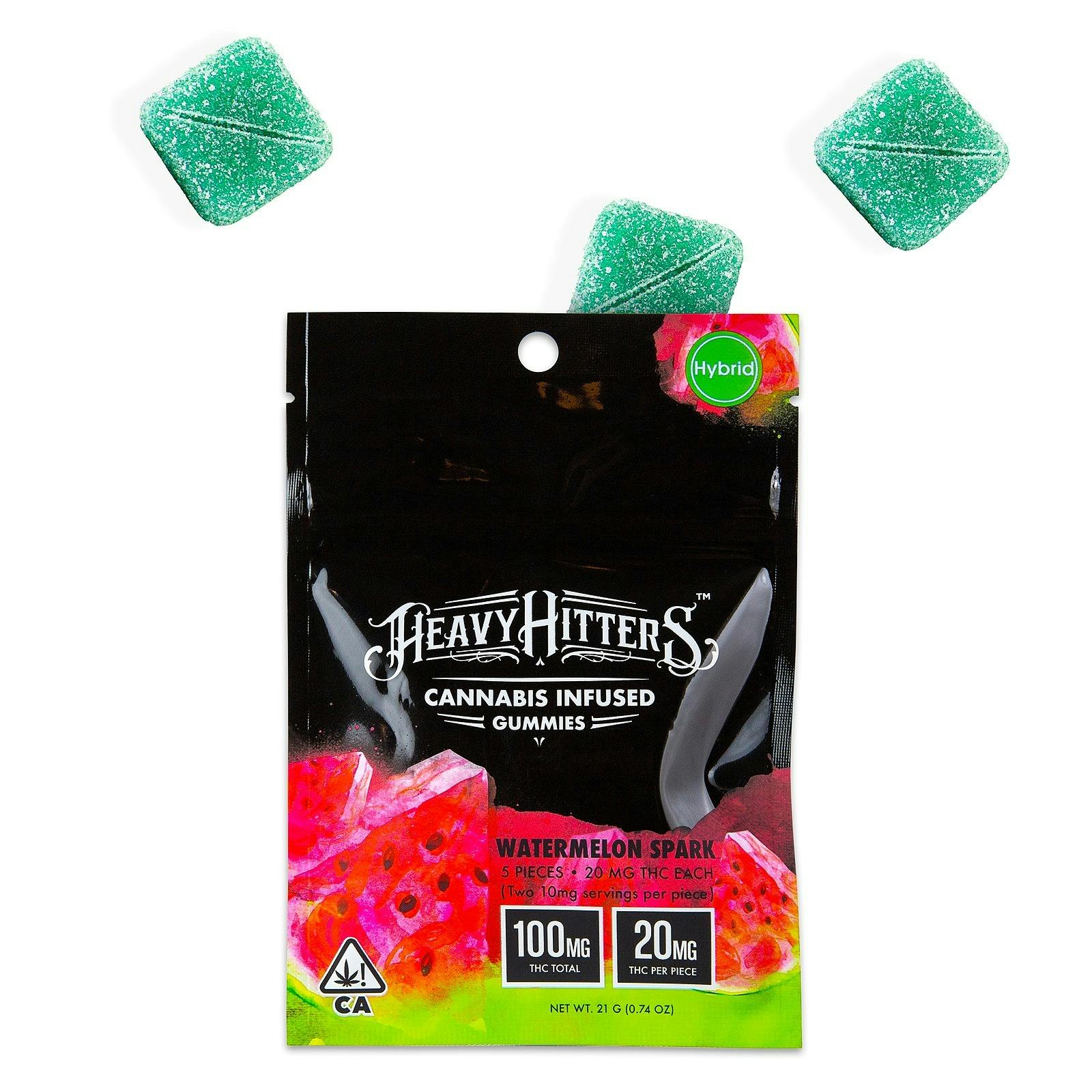 Heavy Hitters: Watermelon Gummies 100mg 5-pack | Leafly