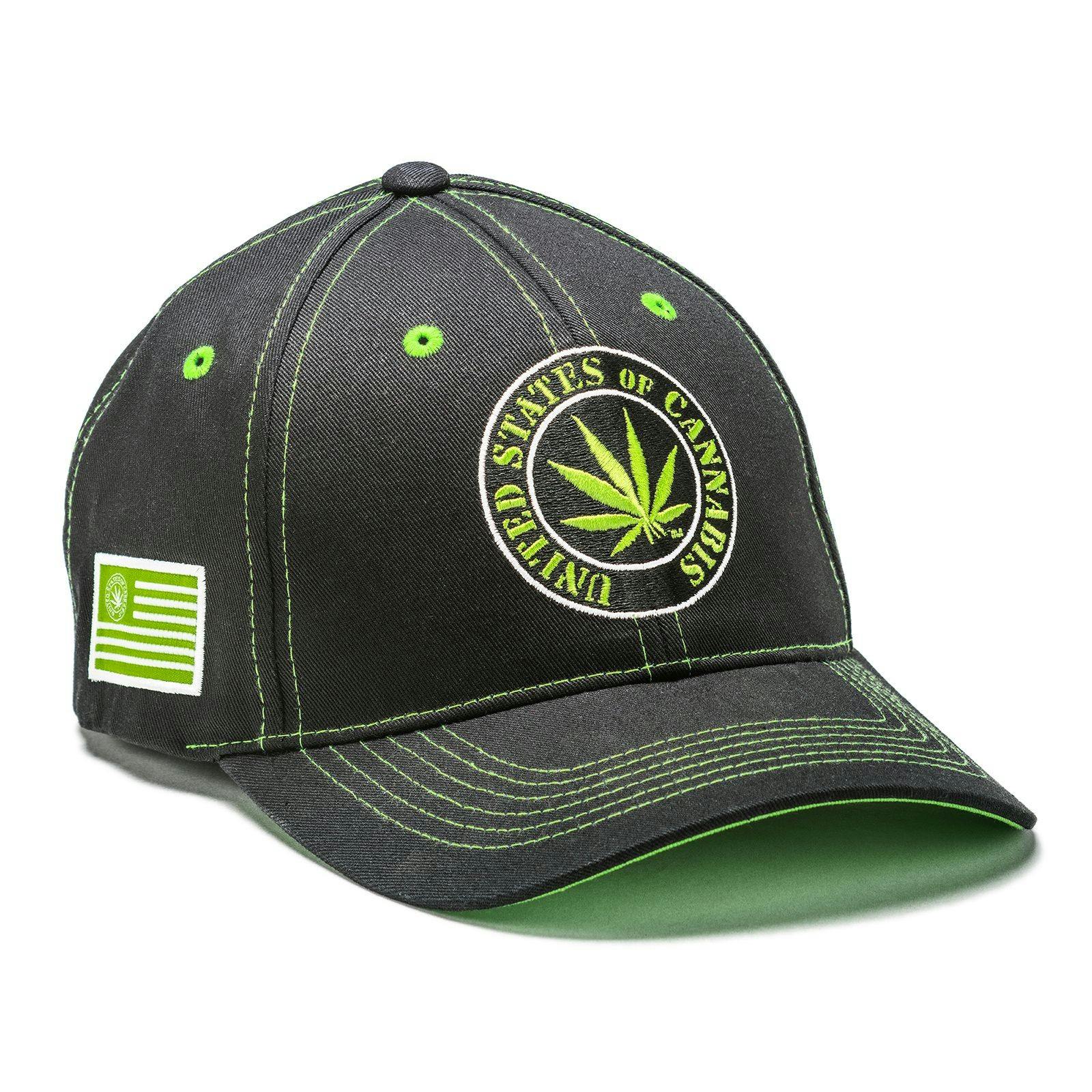 Crazy-Times-Gifts: UNITED STATES OF CANNABIS BOLD LOGO BLACK TWILL CAP ...