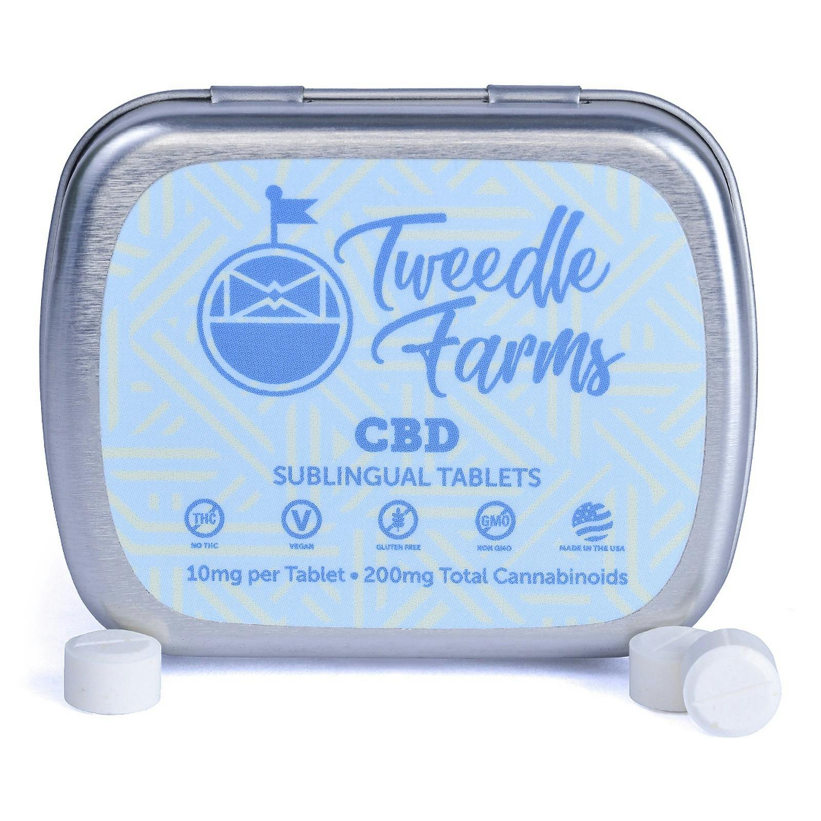 Tweedle Farms: CBD Sublingual Tablets • 200mg Cannabinoids • Mint | Leafly