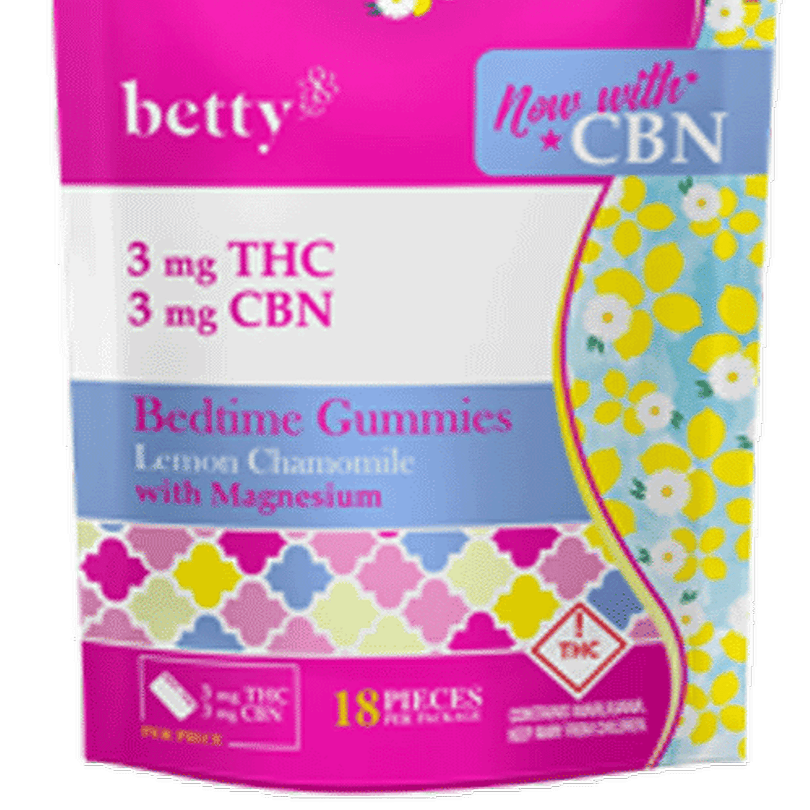 Betty: Lemon Chamomile CBN Bedtime Gummies 54mg THC, 54mg CBN | Leafly