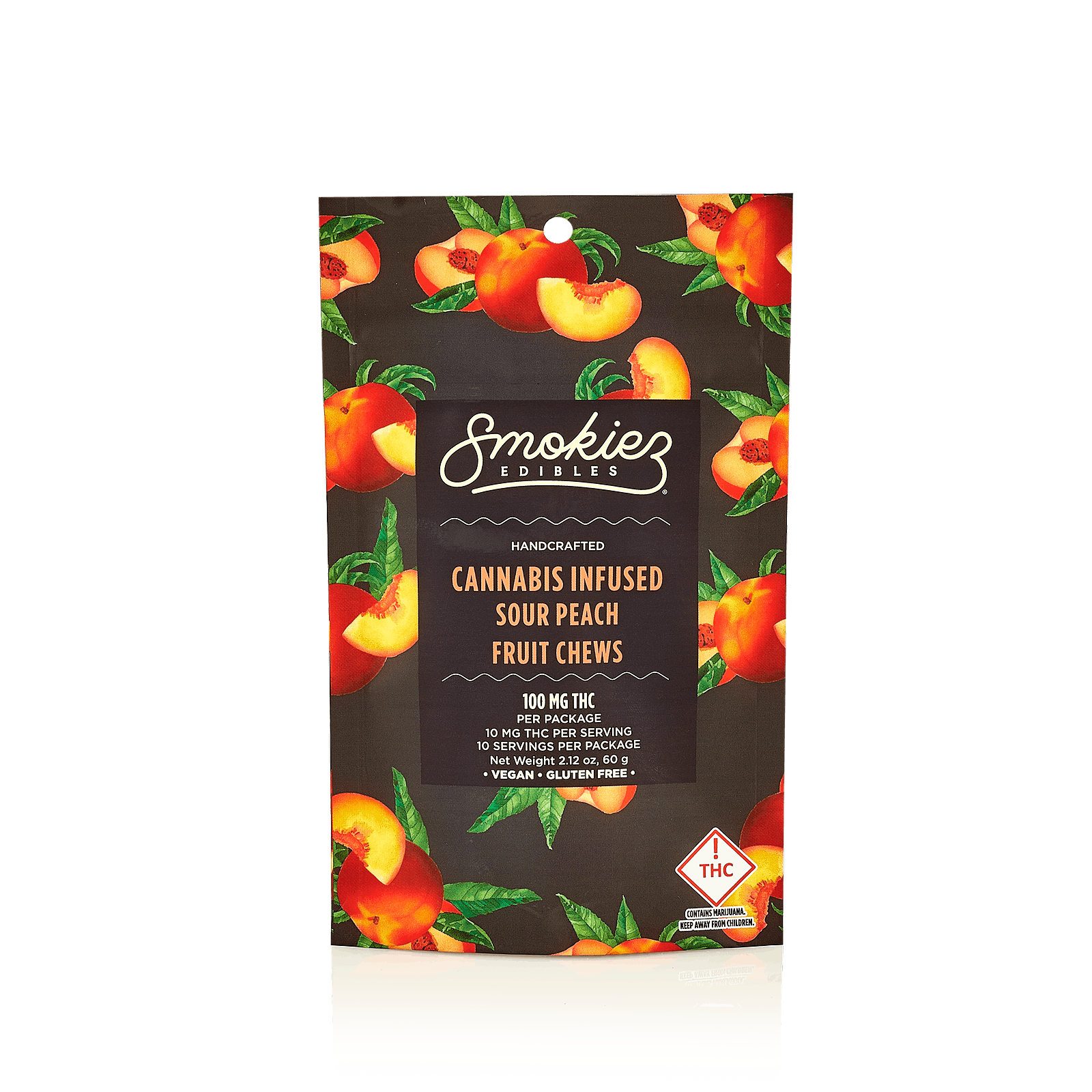 Smokiez Edibles: Smokiez SATIVA Sour Peach Fruit Chews - 100mg 10pk ...