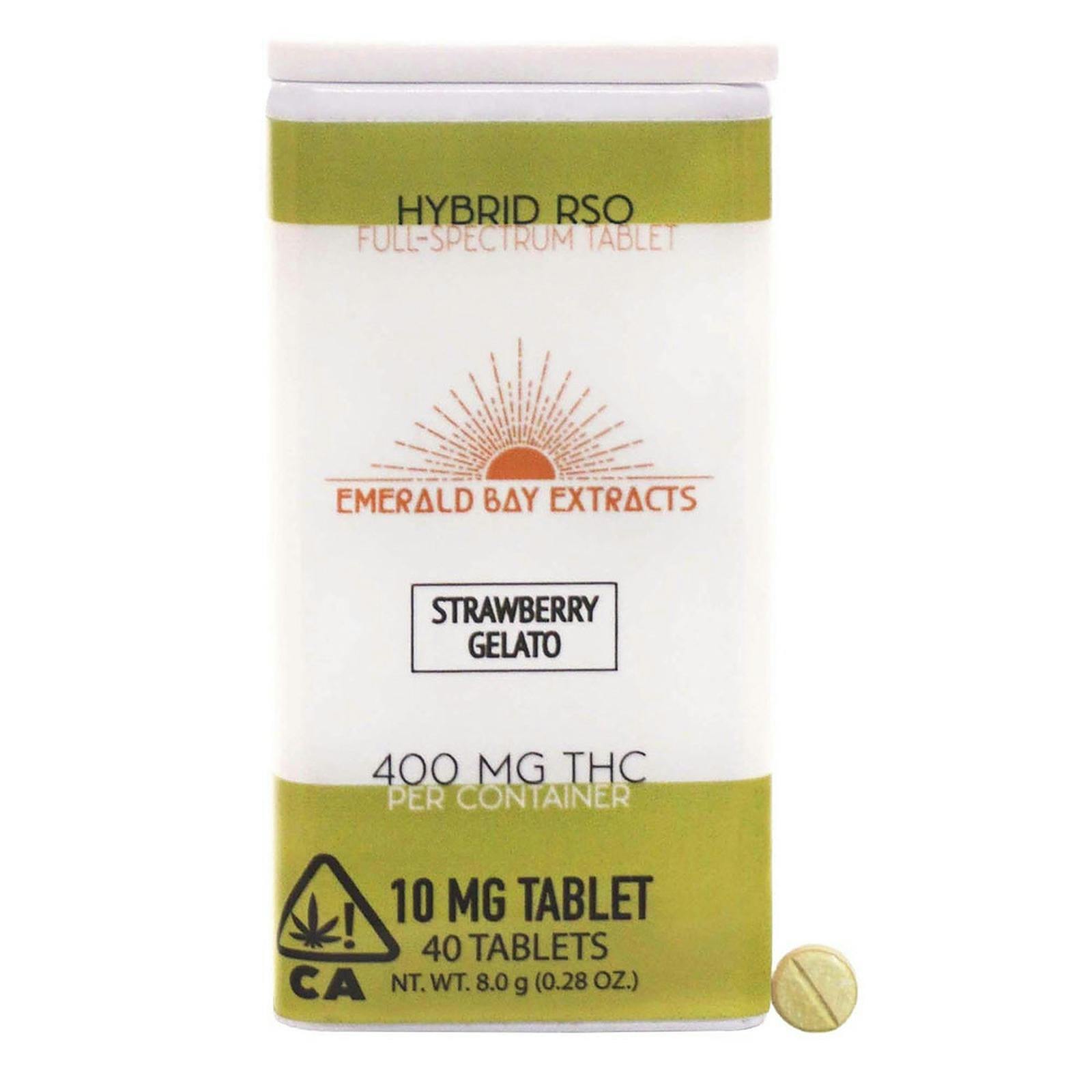 Emerald Bay Extracts: Strawberry Gelato RSO Tablet [10mg] (400mg ...