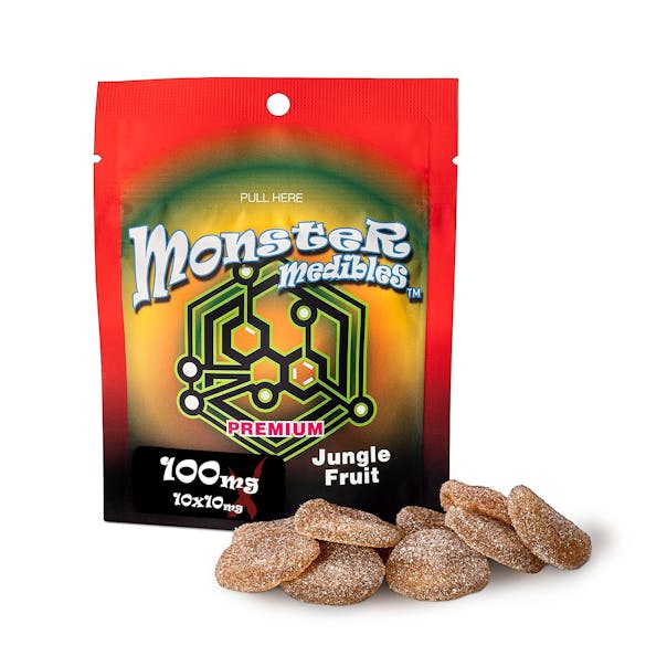 Monster Xtracts: (REC) Jungle Fruit 10x10mg Gummies | Leafly