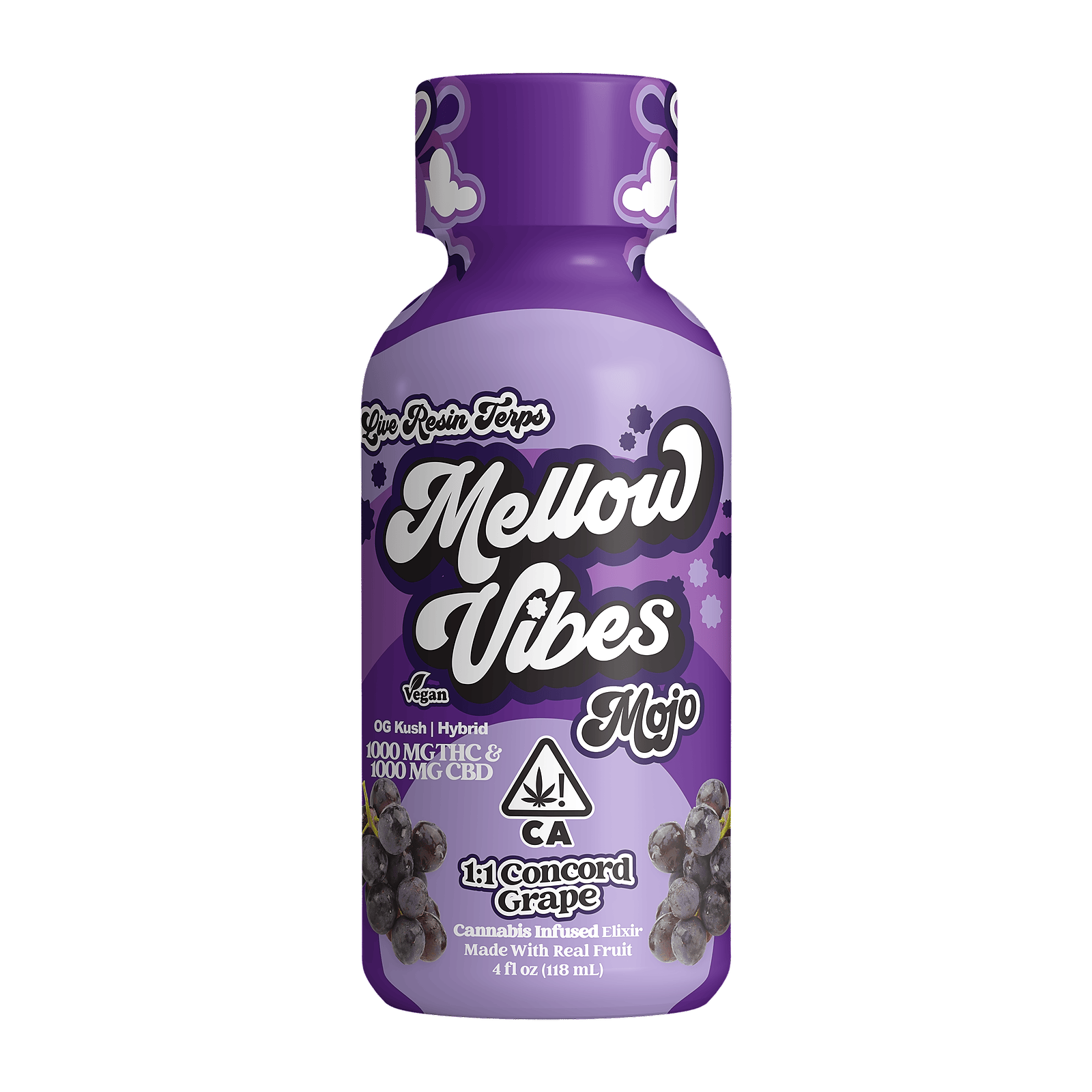 Mellow Vibes: Mellow Vibes Mojo 1:1 Concord Grape 4oz 1000mg THC & CBD ...