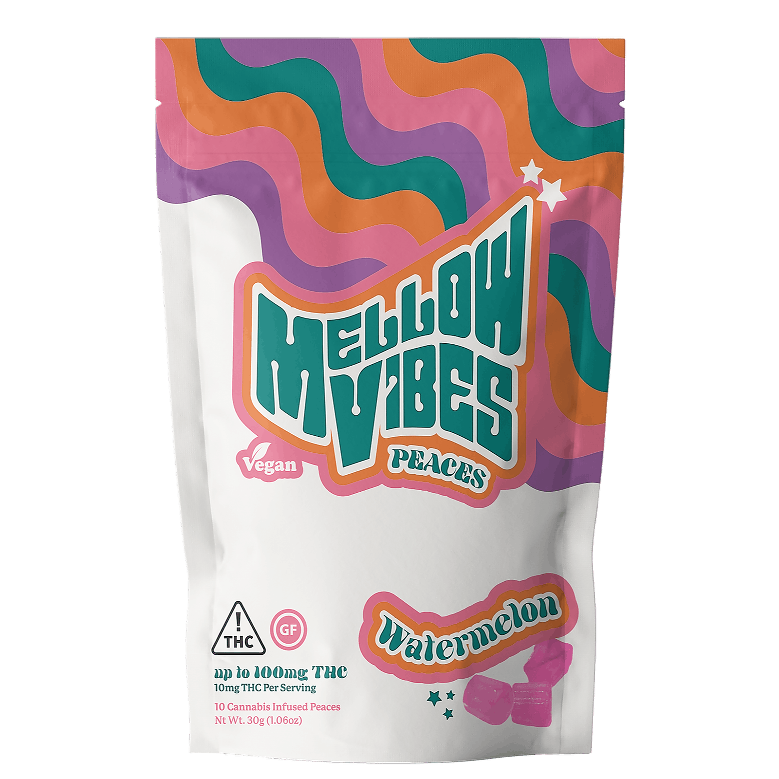 Mellow Vibes: Mellow Vibes Peaces THC Hard Candies Watermelon 10 Pack ...