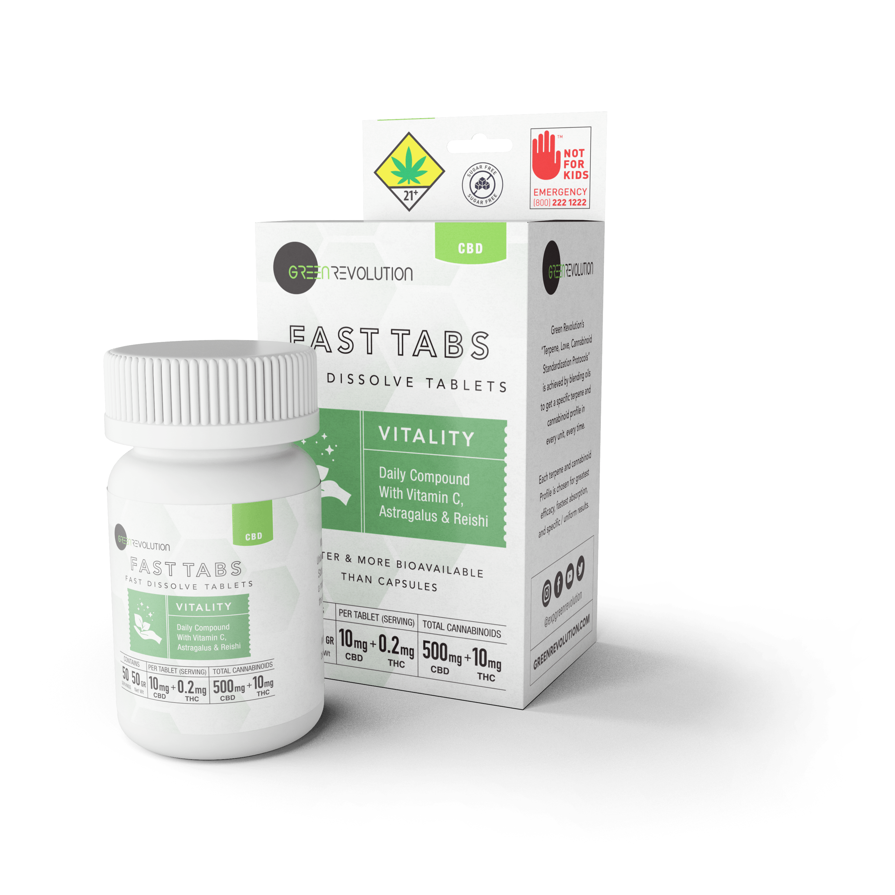 Green Revolution: Fast Tabs Vitality 50:1 CBD:THC | Leafly