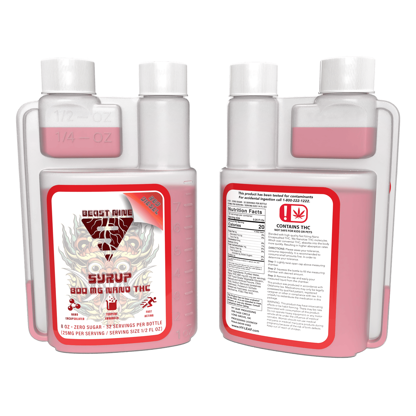 Hy Leaf: Beast Syrup 800mg Nano THC (Red Diesel) | Leafly
