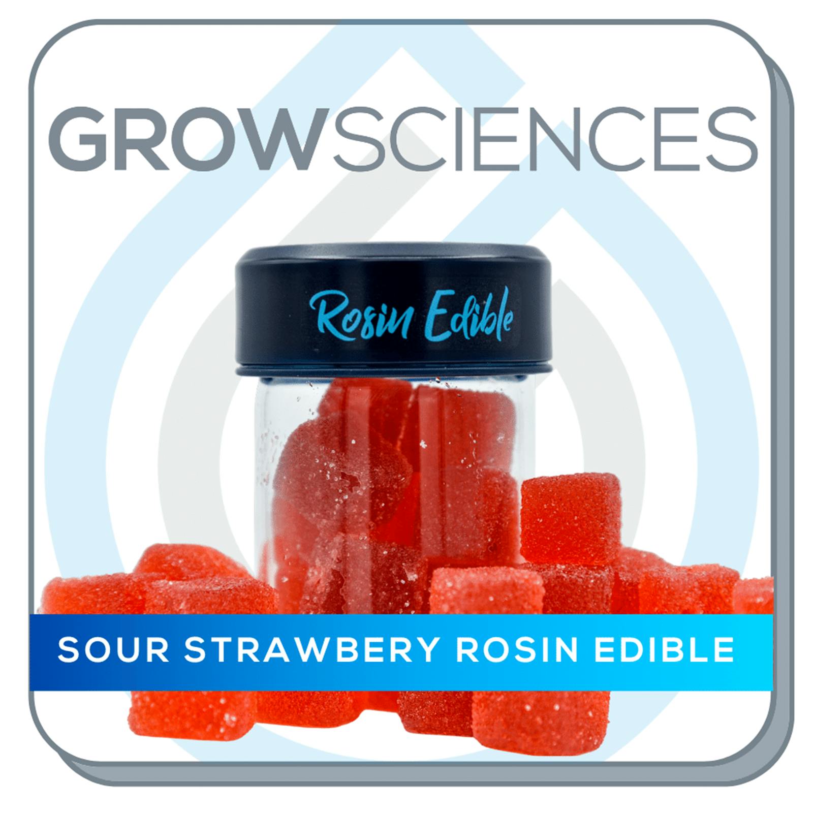 Grow Sciences: Sour Strawberry Rosin Edible (100mg) | Leafly