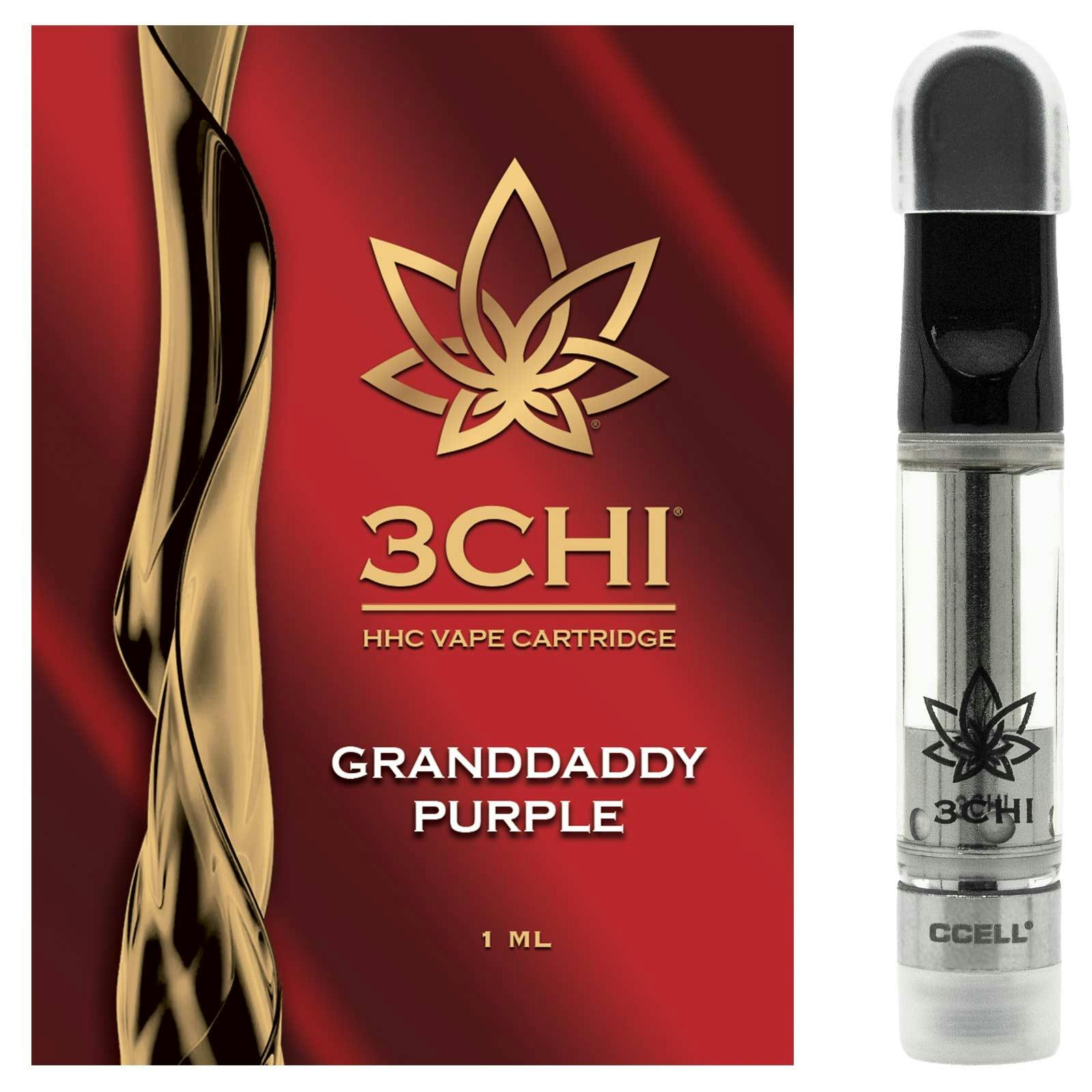 3CHI: HHC Vape Cartridge - Granddaddy Purple - 1ml | Leafly