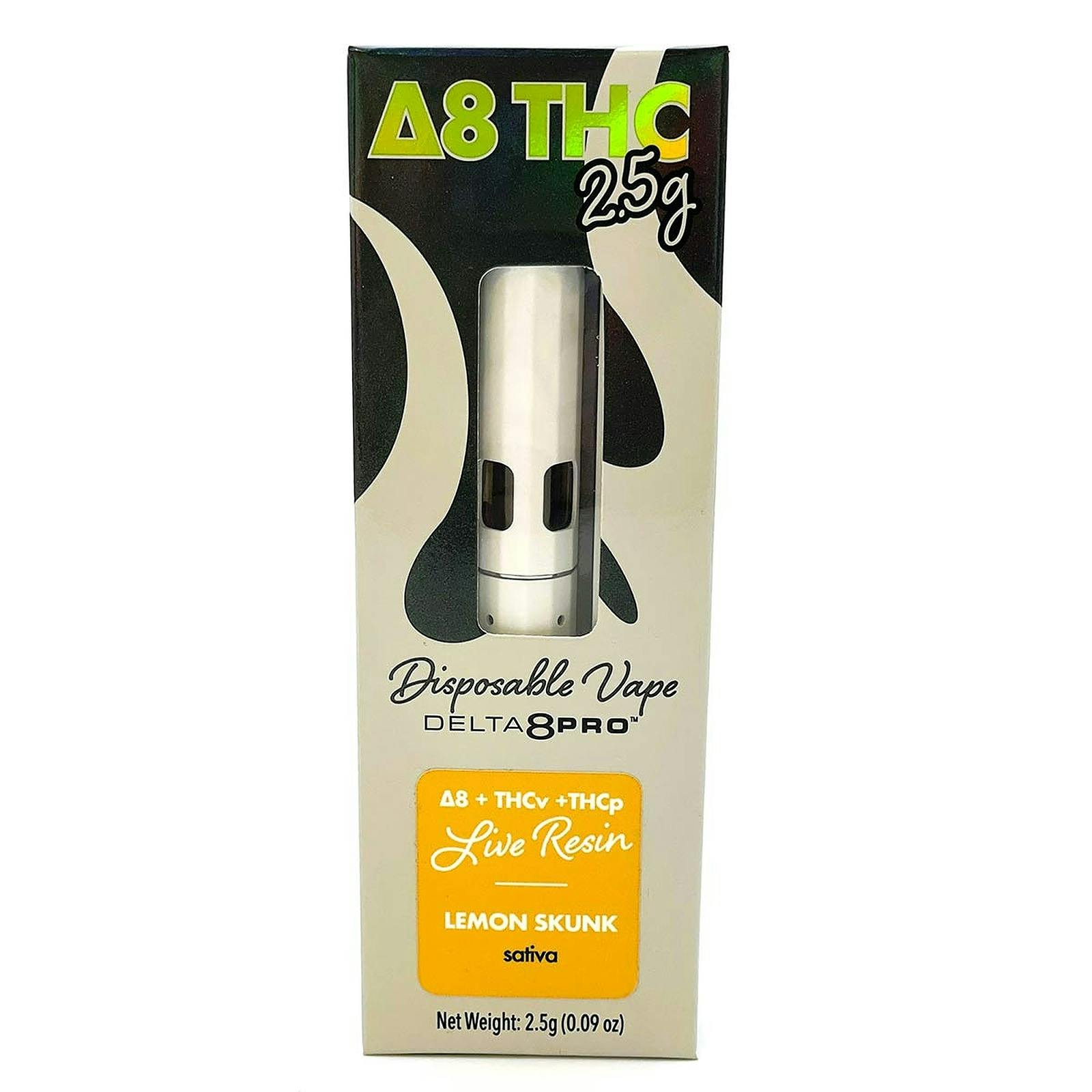 Delta 8 Pro: 2.5mL Live Resin Disposable - Lemon Skunk (Delta-8, THCv, THCp) | Leafly