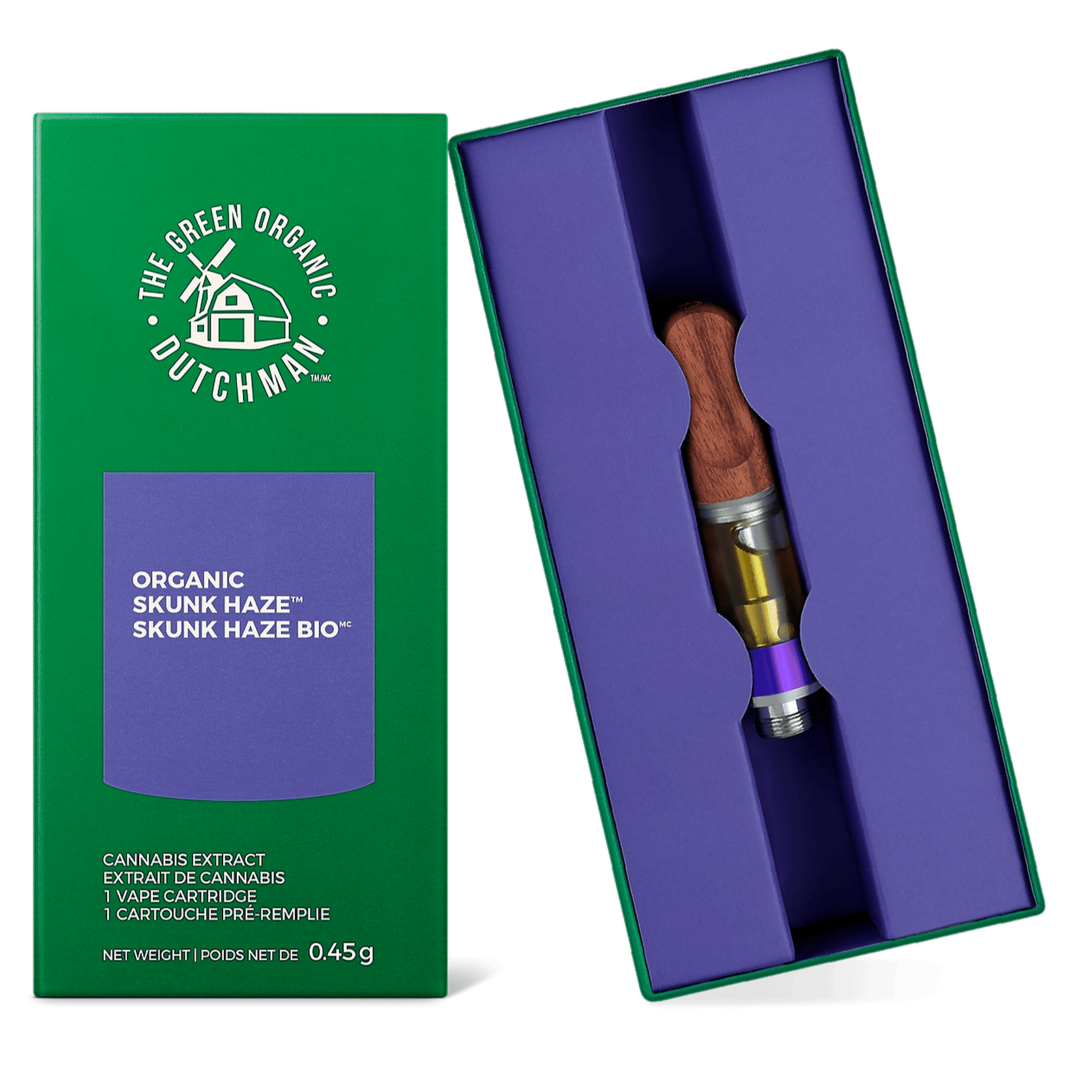 TGOD: The Green Organic Dutchman: Organic Skunk Haze Cartridge 0.45g ...