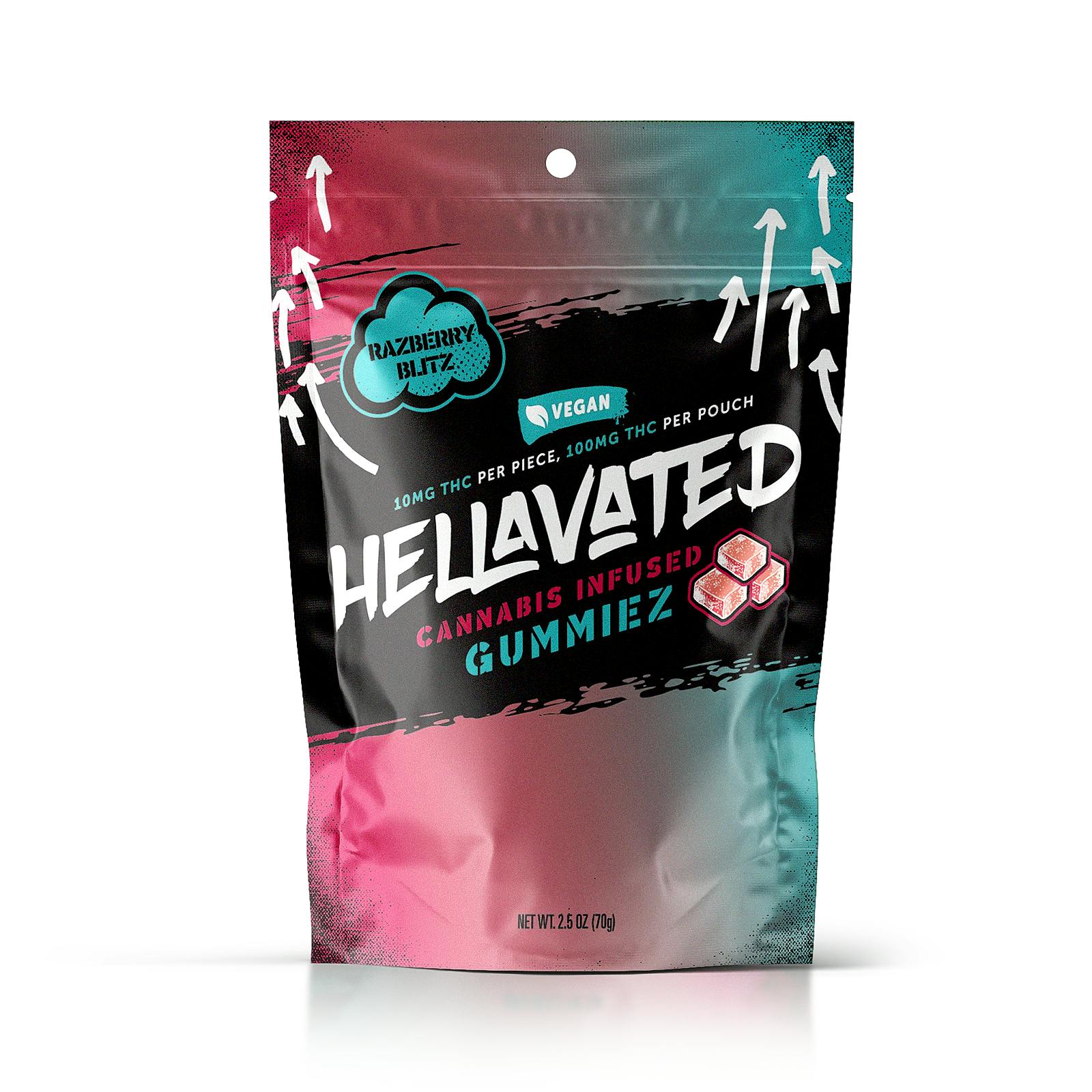Hellavated: Razberry Blitz Gummiez 100mg 10-pack | Leafly