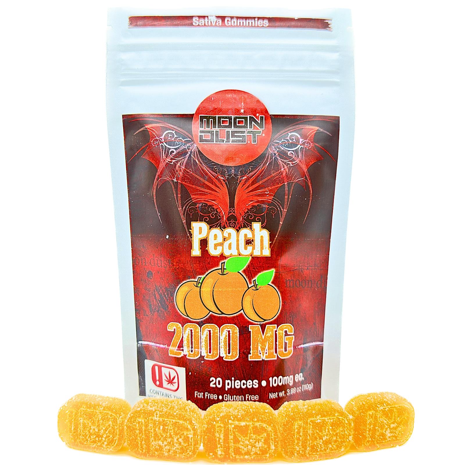 MOON DUST: MOON DUST - 2000MG PEACH GUMMIES - SATIVA | Leafly