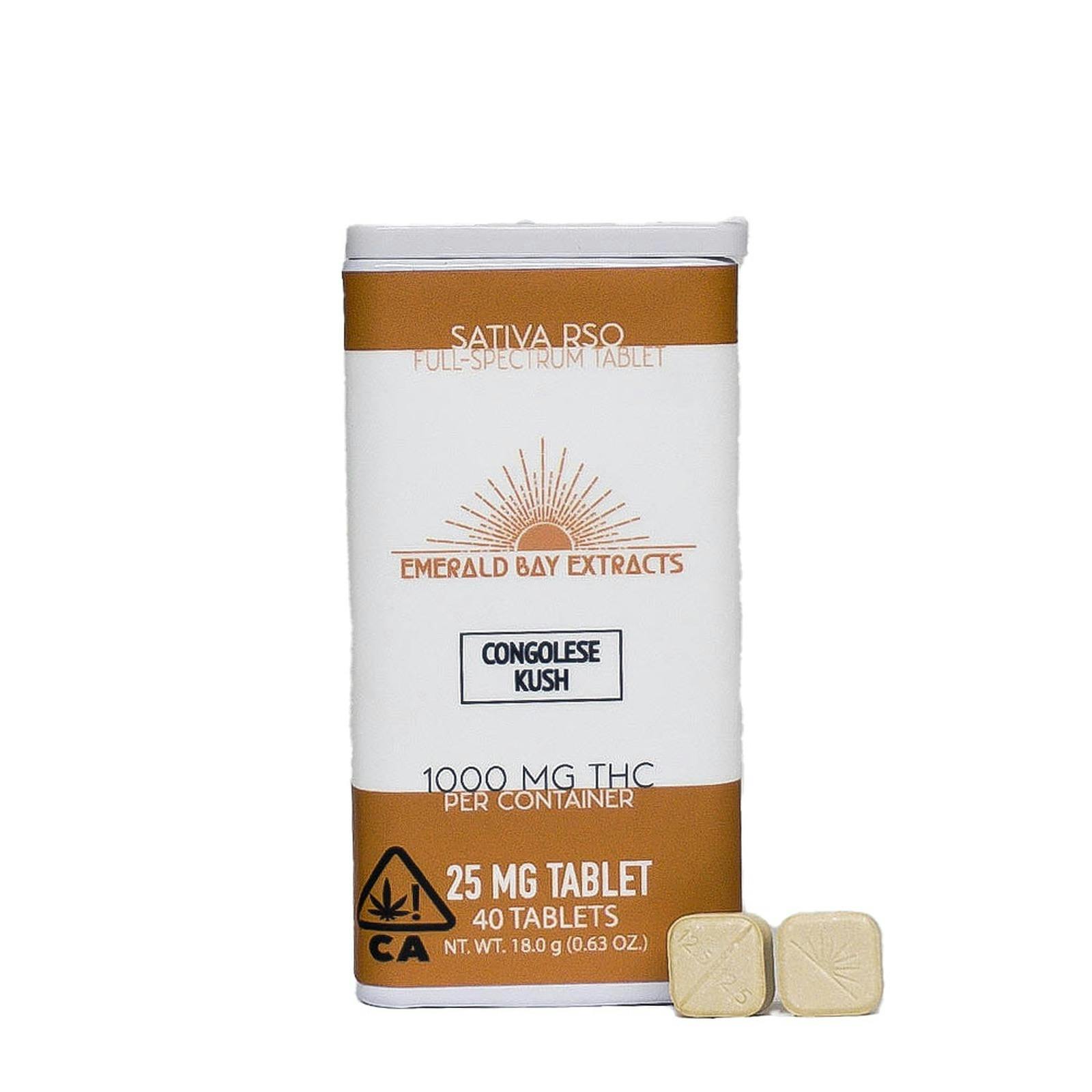 Emerald Bay Extracts: Congolese Kush RSO Tablet [25mg] (1000mg Package ...